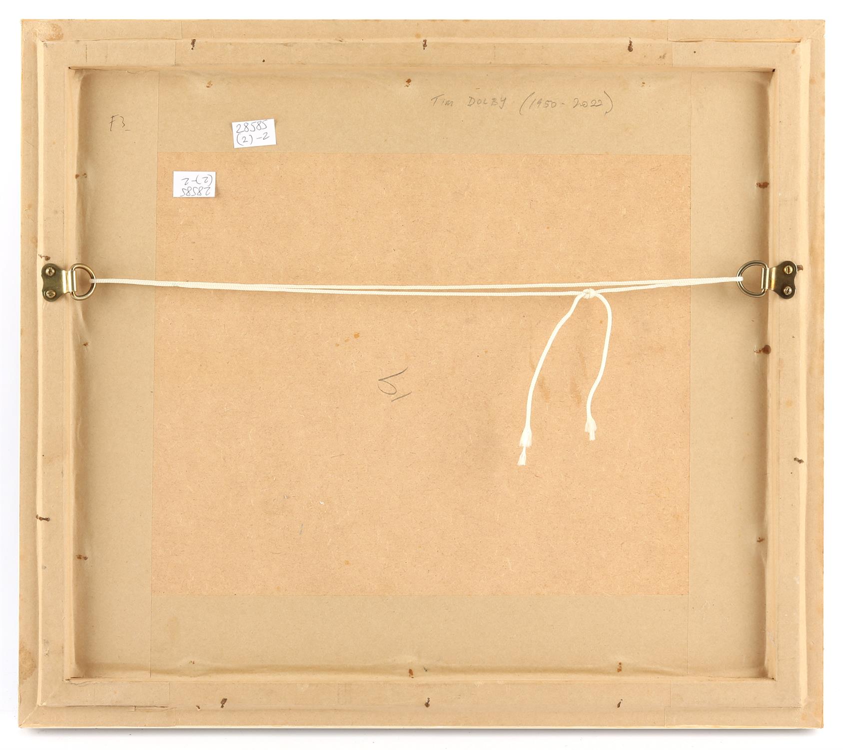 Tim Dolby (British 1958-2022), two untitled abstract reverse painted ...