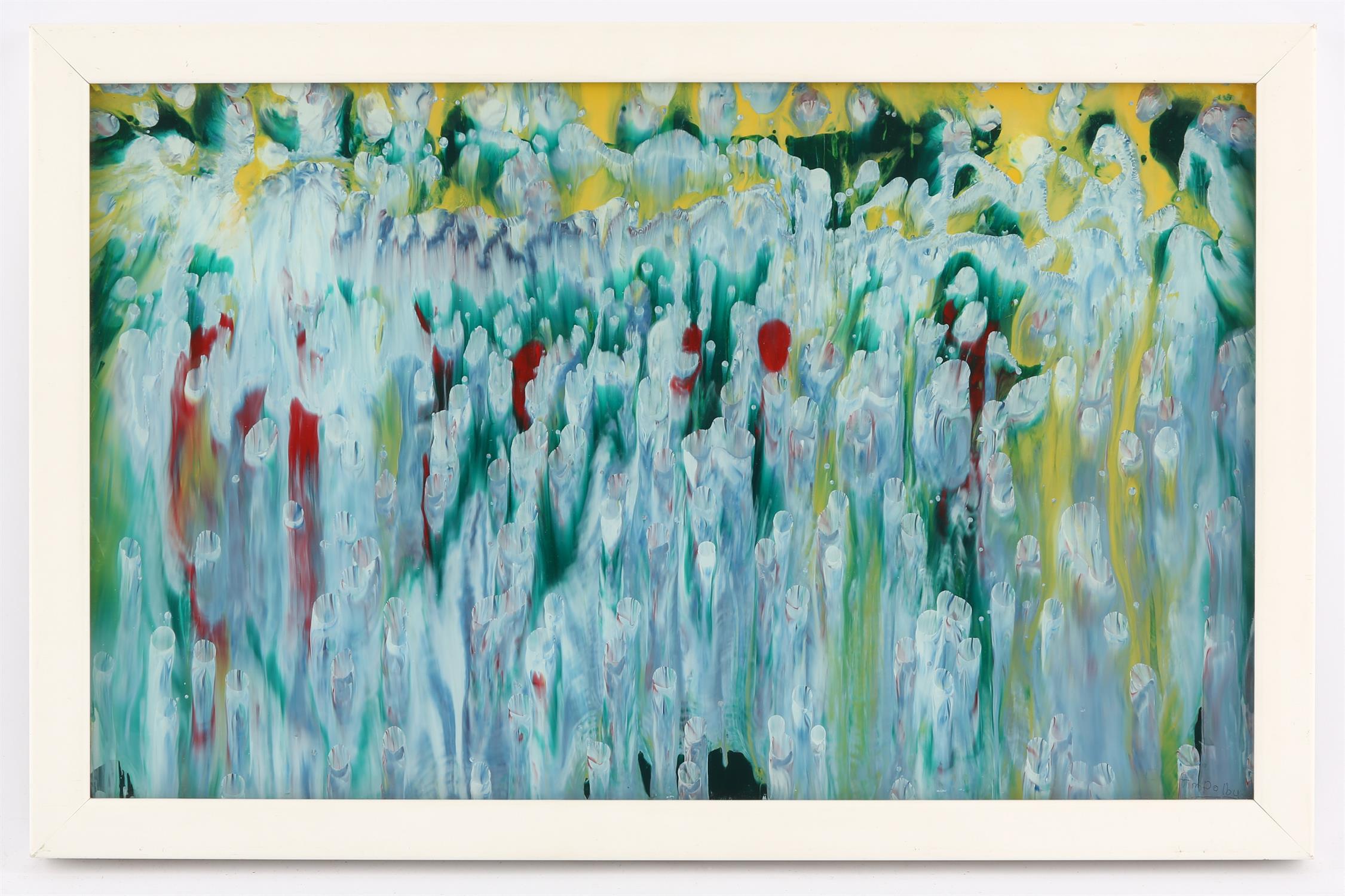 Tim Dolby (British 1958-2022), two untitled abstract reverse painted ...