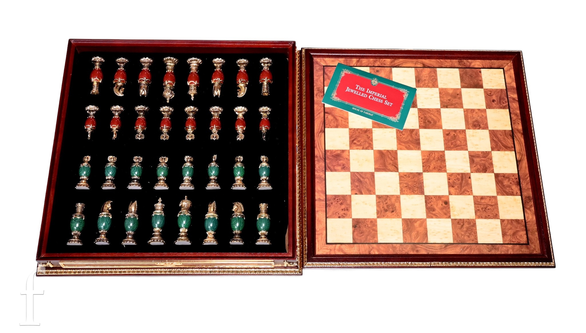 An Imperial jewelled chess set replicated from the House of Faberge, in ...