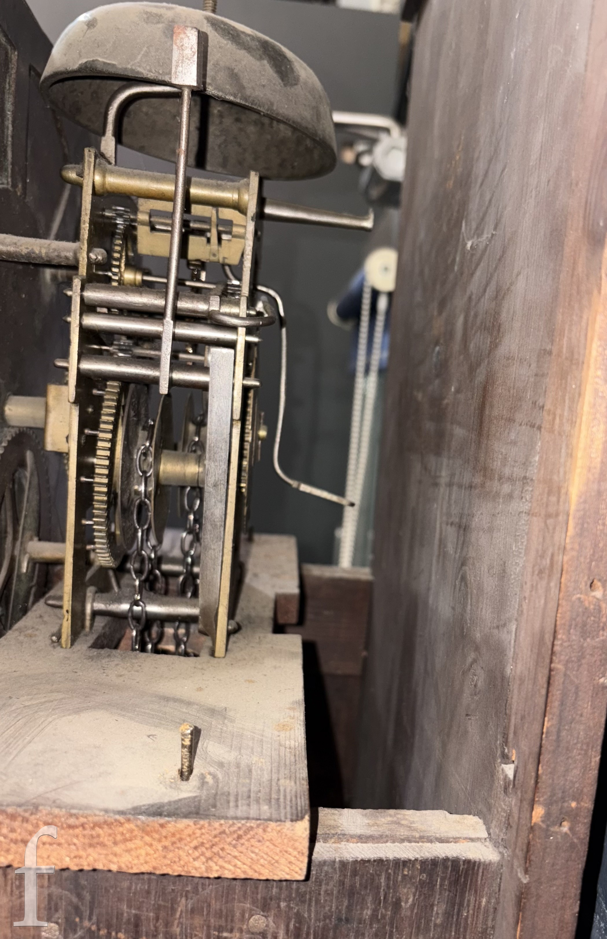 An 18th Century oak longcase clock with 30-hour movement striking on a ...