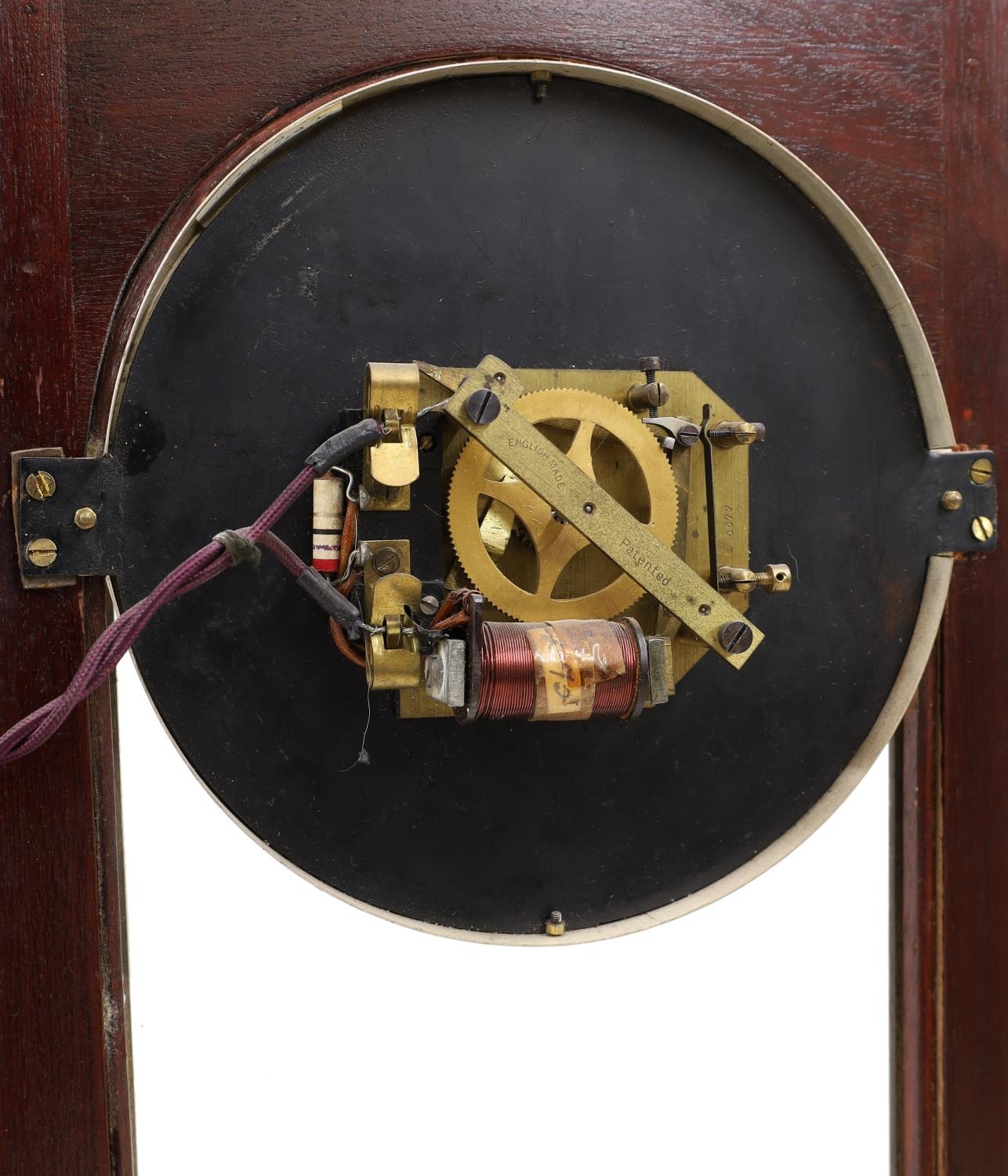 Synchronome electric master clock, the 6.25" silvered dial within a ...