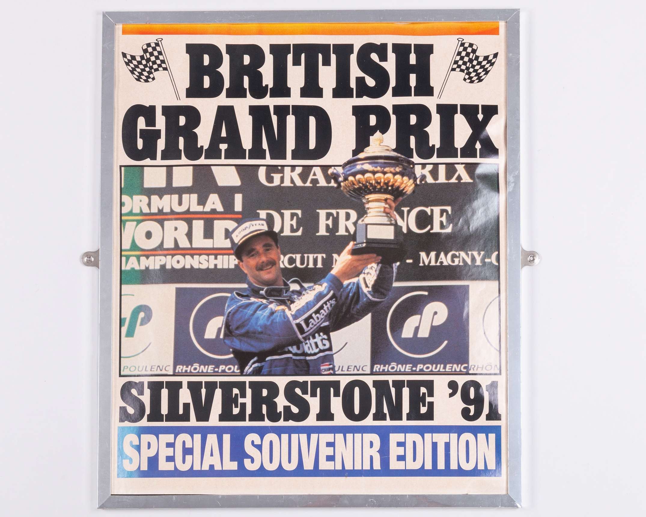 Nigel Mansell 1991 British Grand Prix Framed Poster.Framed and glazed ...