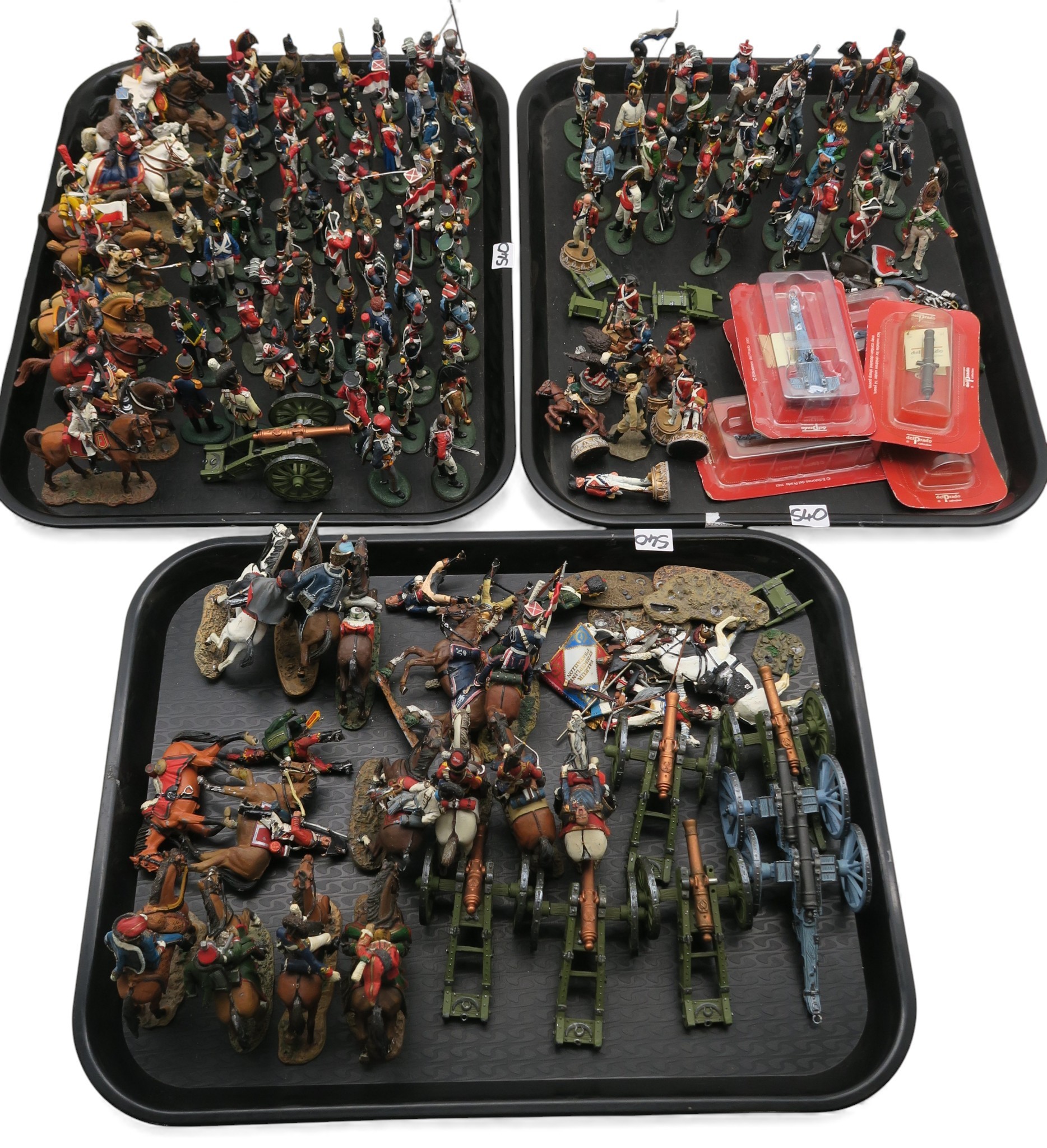 A very large collection of Del Prado painted pewter Napoleonic cavalry ...