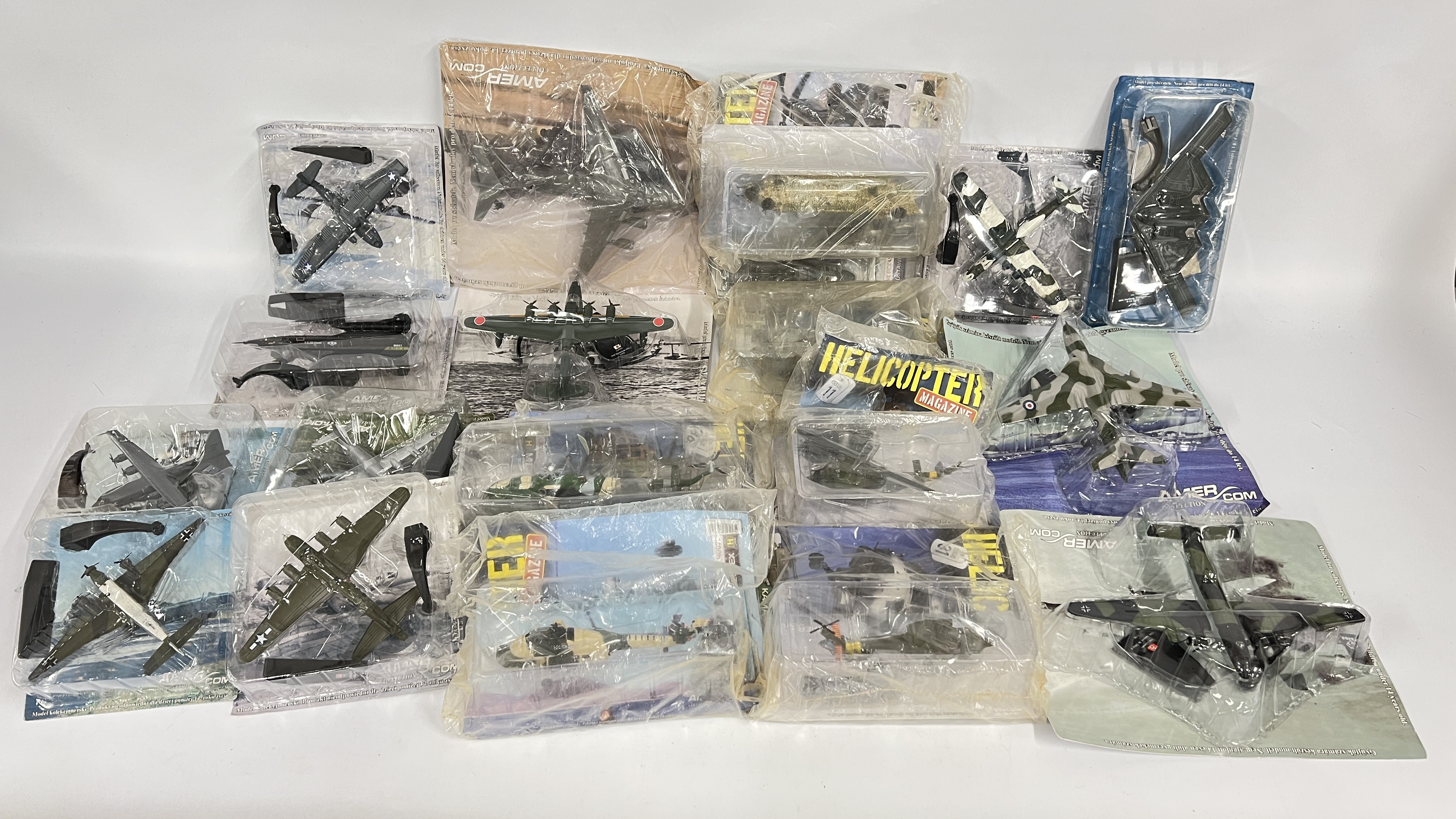 TWO BOXES OF APPROX 20 BOXED MILITARY AIRCRAFT MODELS TO INCLUDE ...