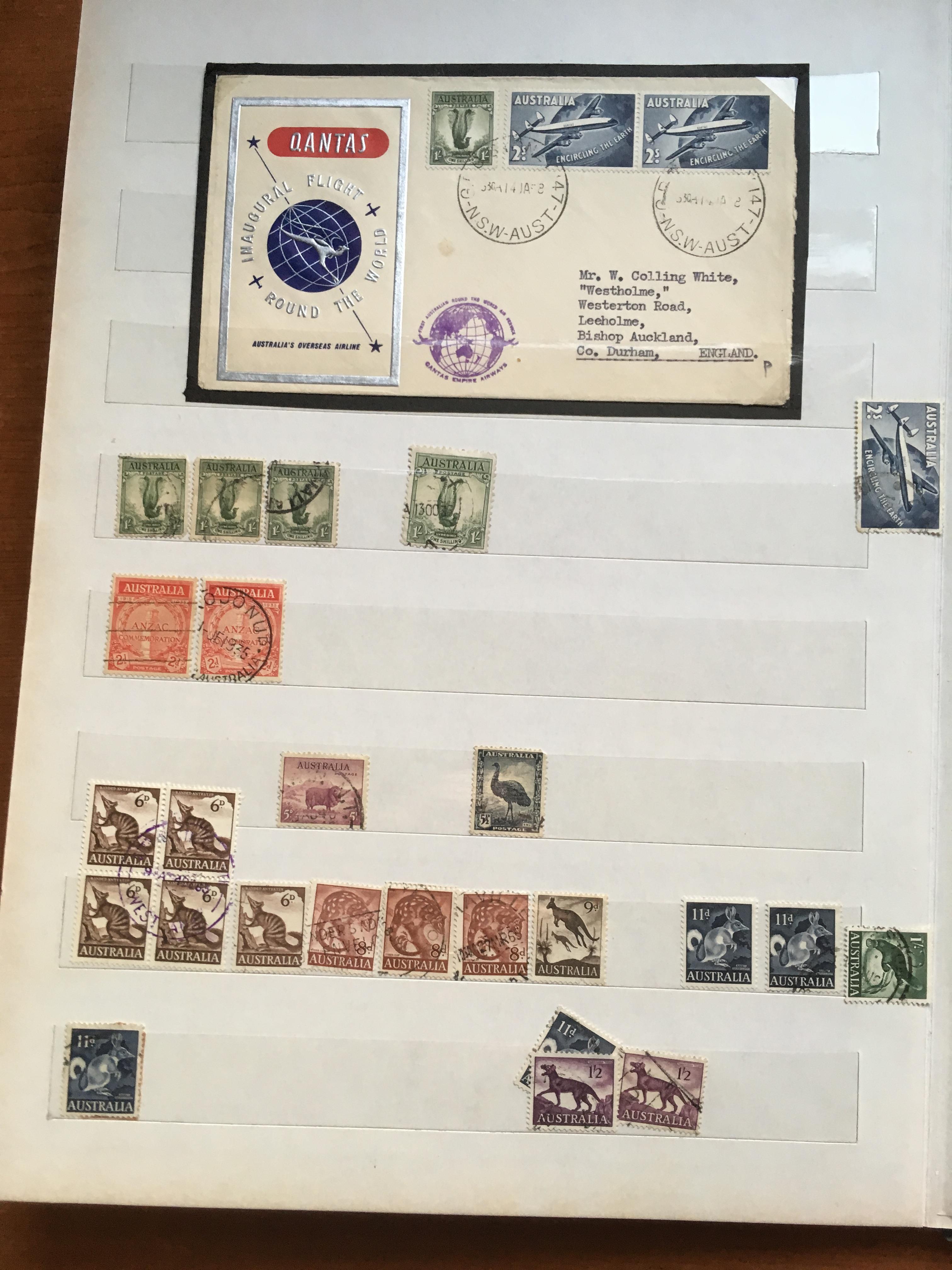 STAMPS:BOX WITH AUSTRALIA IN FOUR STOCKBOOKS, A FEW STATES, A.A.T ...