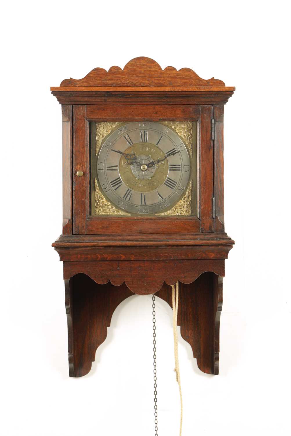 ISAAC HEWLETT, BRISTOL. A GEORGE III OAK HANGING 30HR ALARM HOODED WALL ...