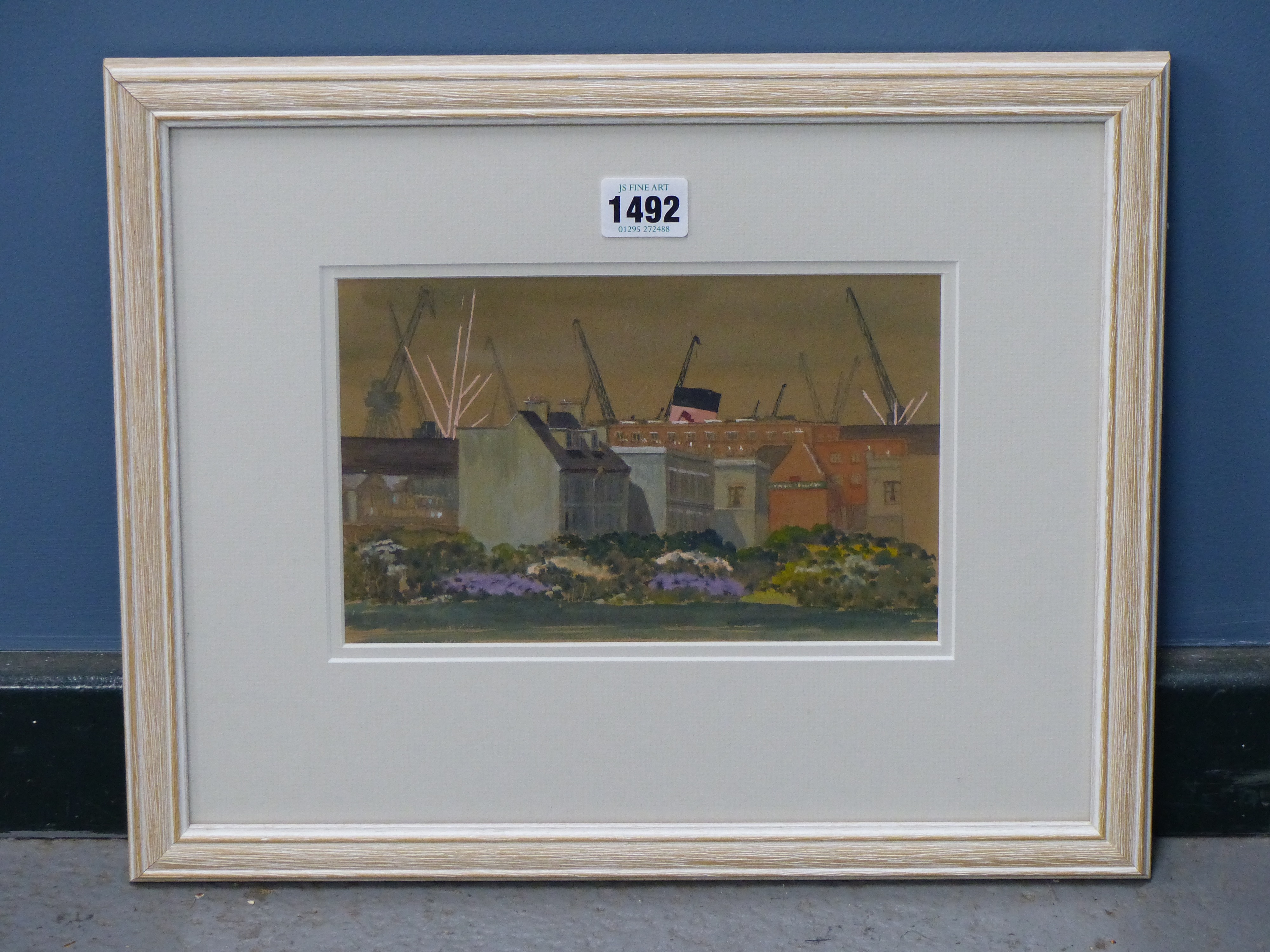 Piers Escritt (20th century), 'Docklands/Pool of London', watercolour ...