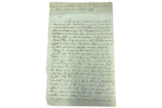 1782 AMERICAN REVOLUTIONARY WAR. Near period manuscript copy of General ...