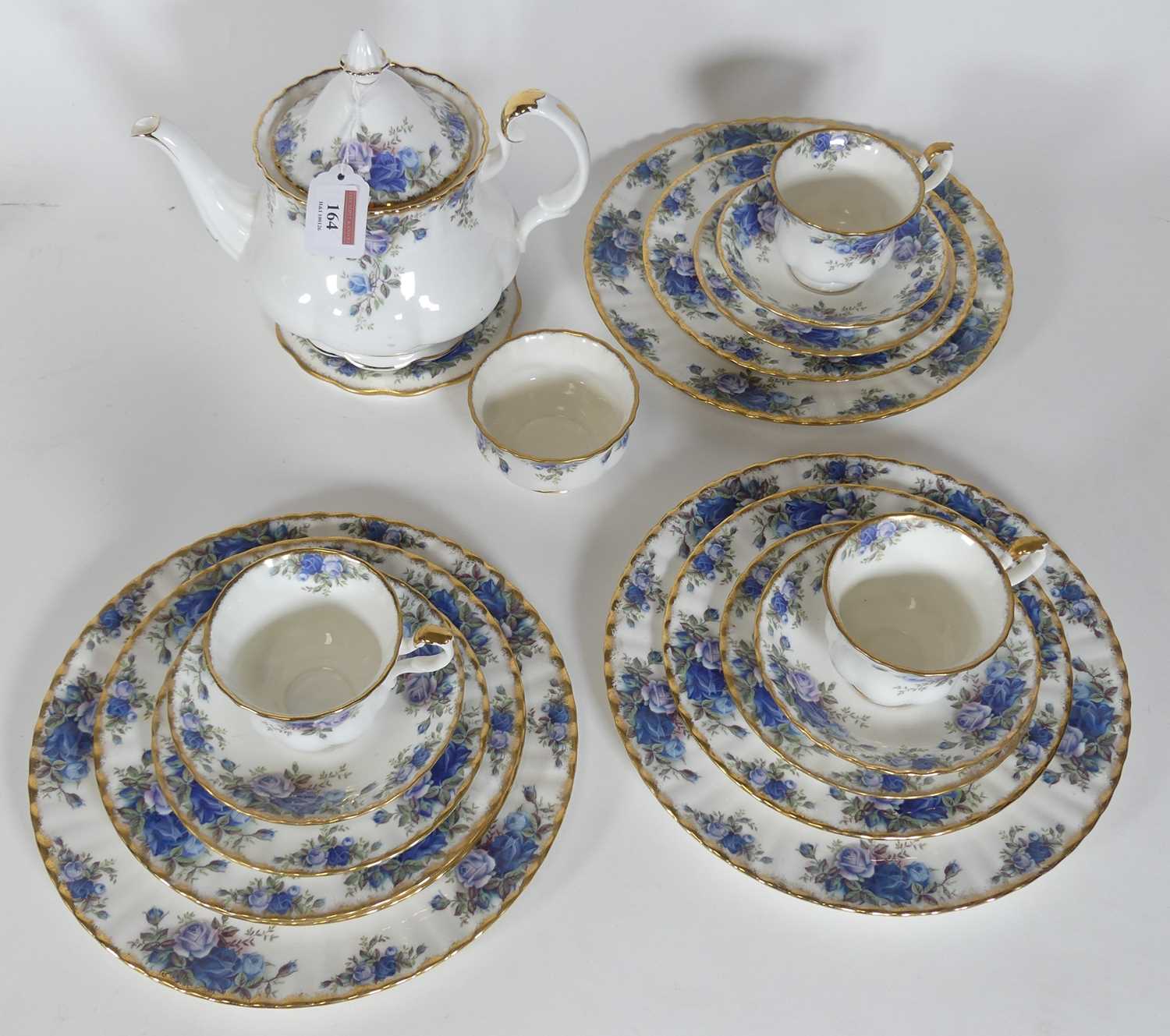 A Royal Albert Moonlight Rose pattern part table service, comprising ...