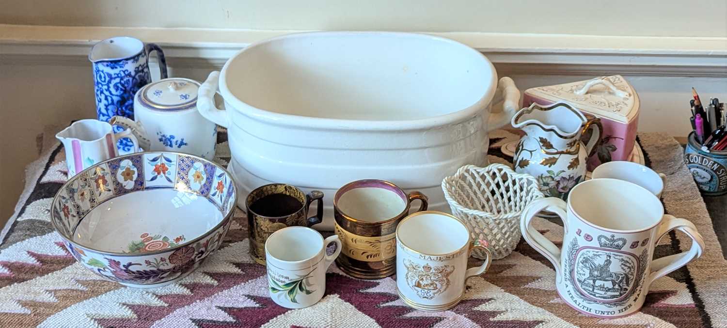A collection of Victorian and later pottery to include a Turner's ...