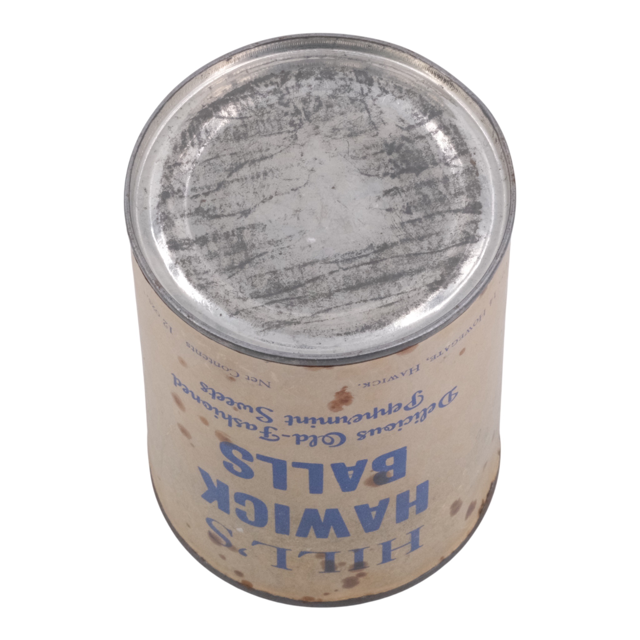 A vintage Hill's Hawick Balls peppermint sweets tin, 10 cm