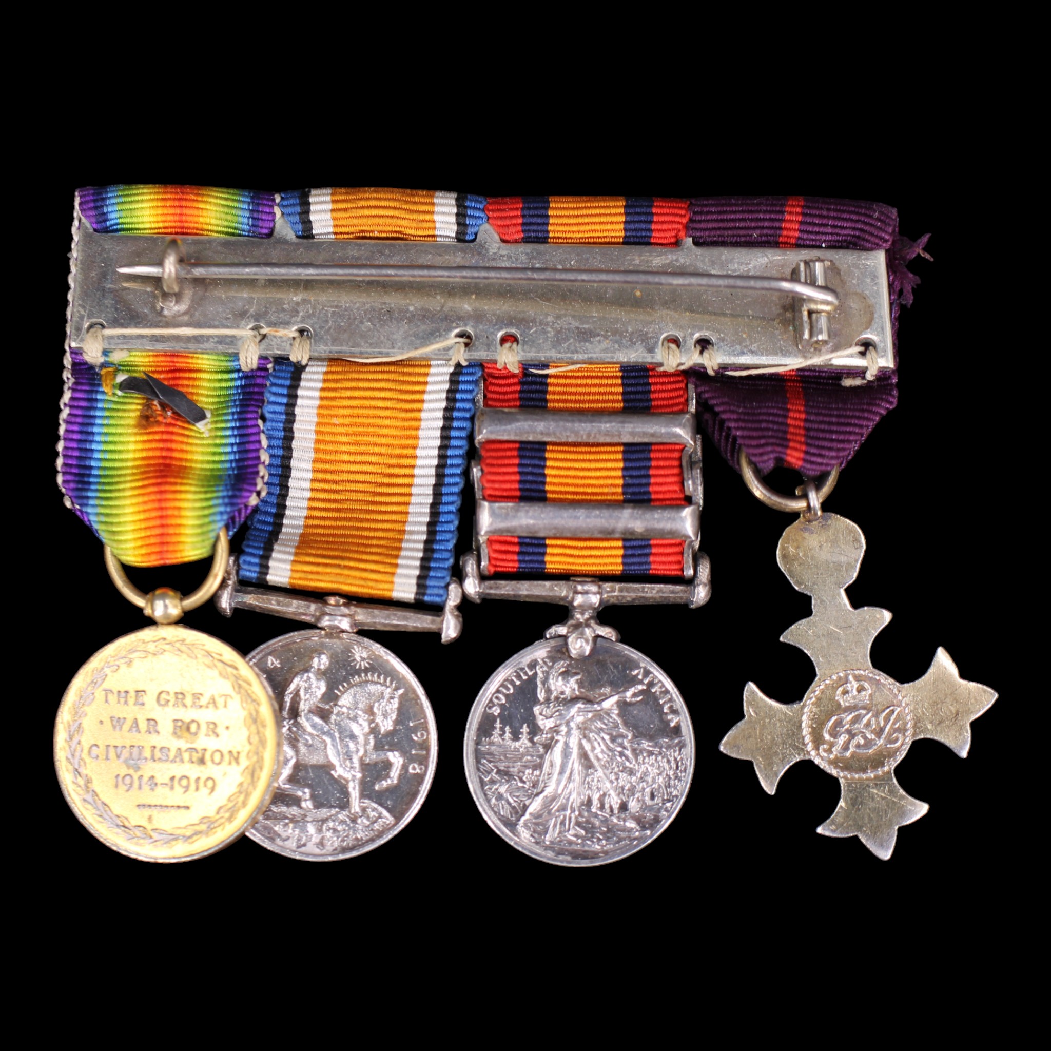 A Boer War and later MBE miniature dress medal group, comprising Member ...