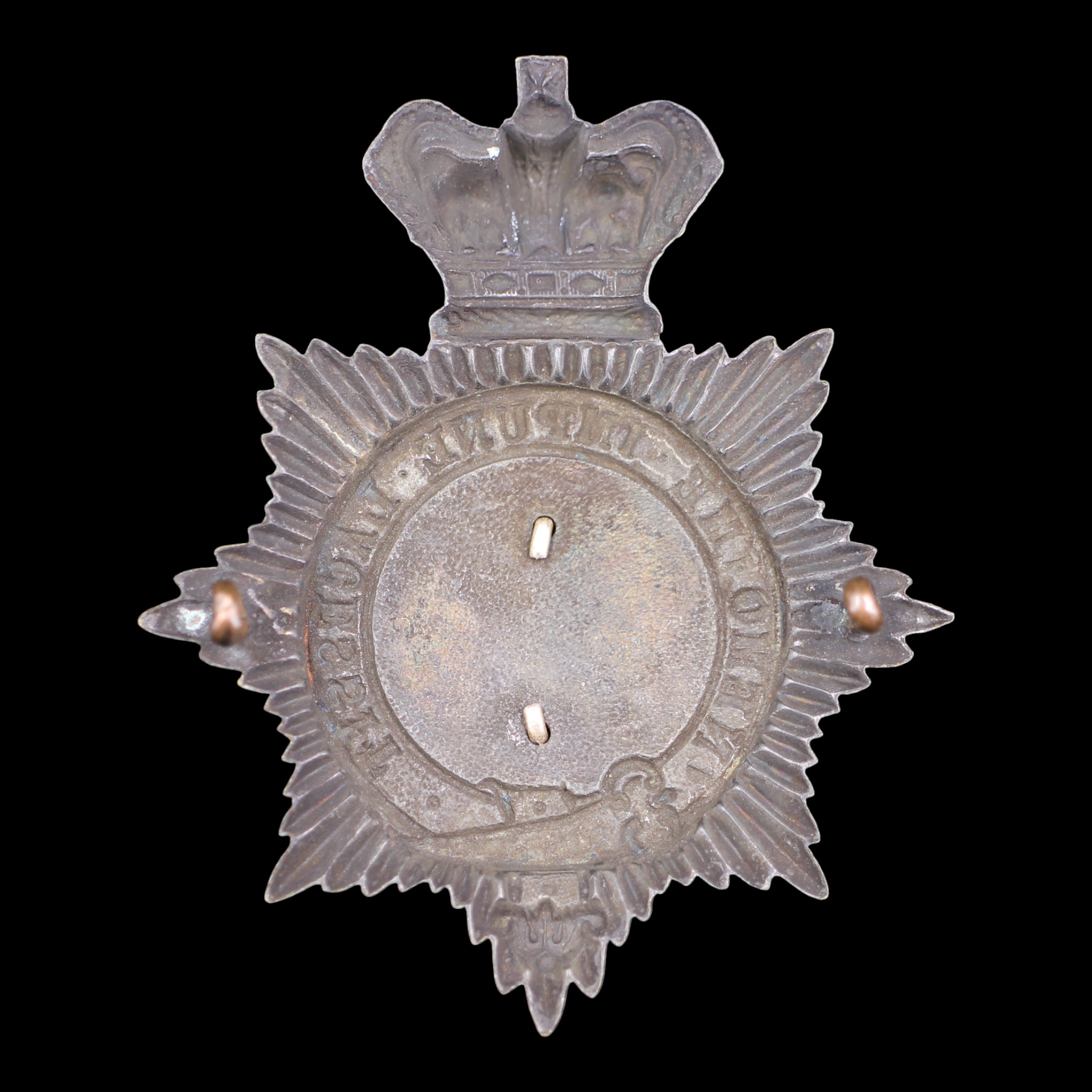 A Victorian 1st (Royal Scots) Regiment of Foot officer's quilted shako ...