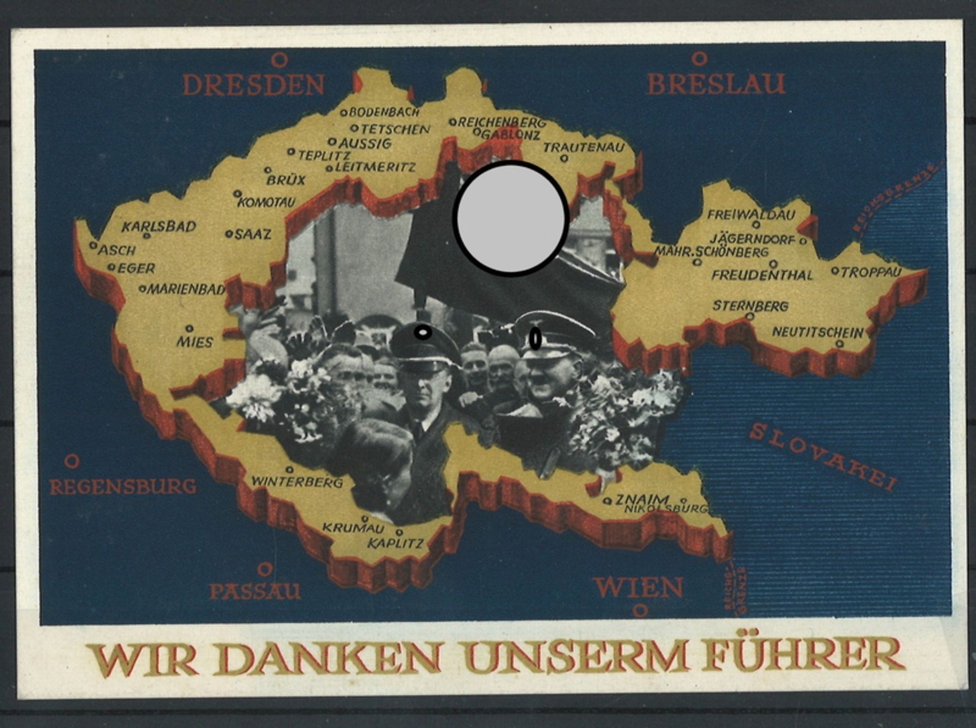 Drittes Reich, Propaganda Karten "Wir danken unserem Führer", ungelaufen