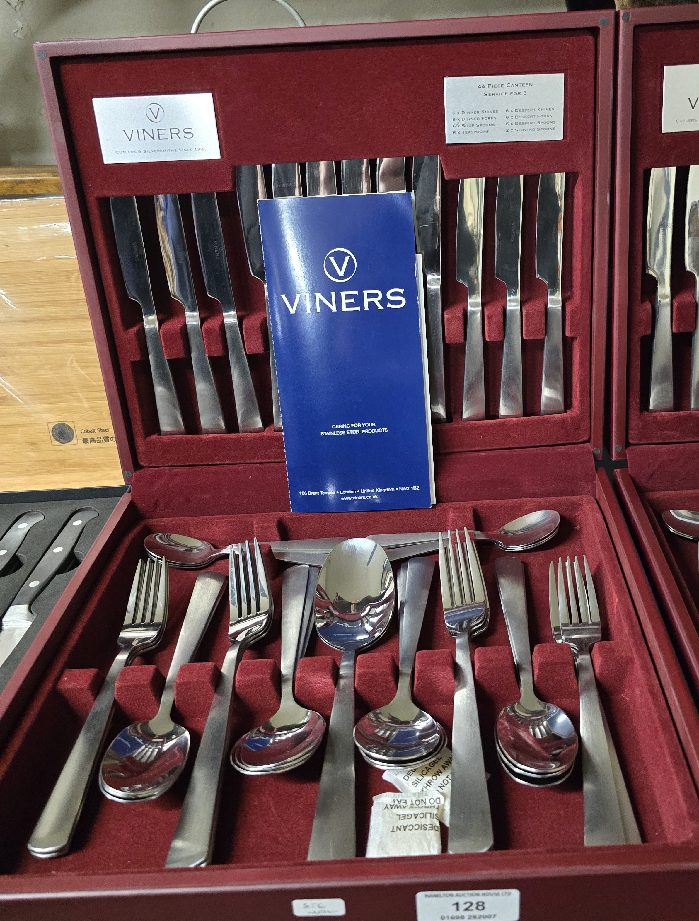 VINERS 44 PIECE CUTLERY SET AS NEW