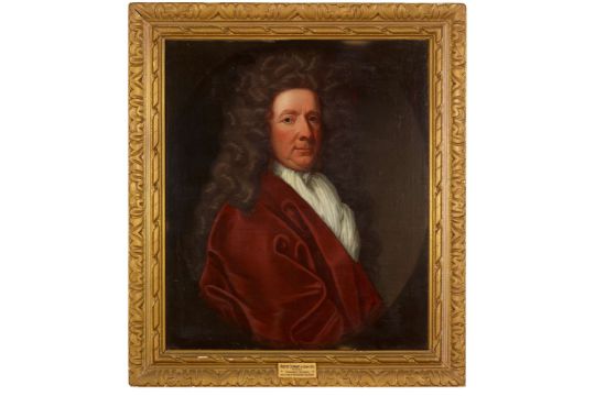 ATTRIBUTED TO JOHN SCOUGALL HALF LENGTH PORTRAIT OF ROBERT STEWART OF ...