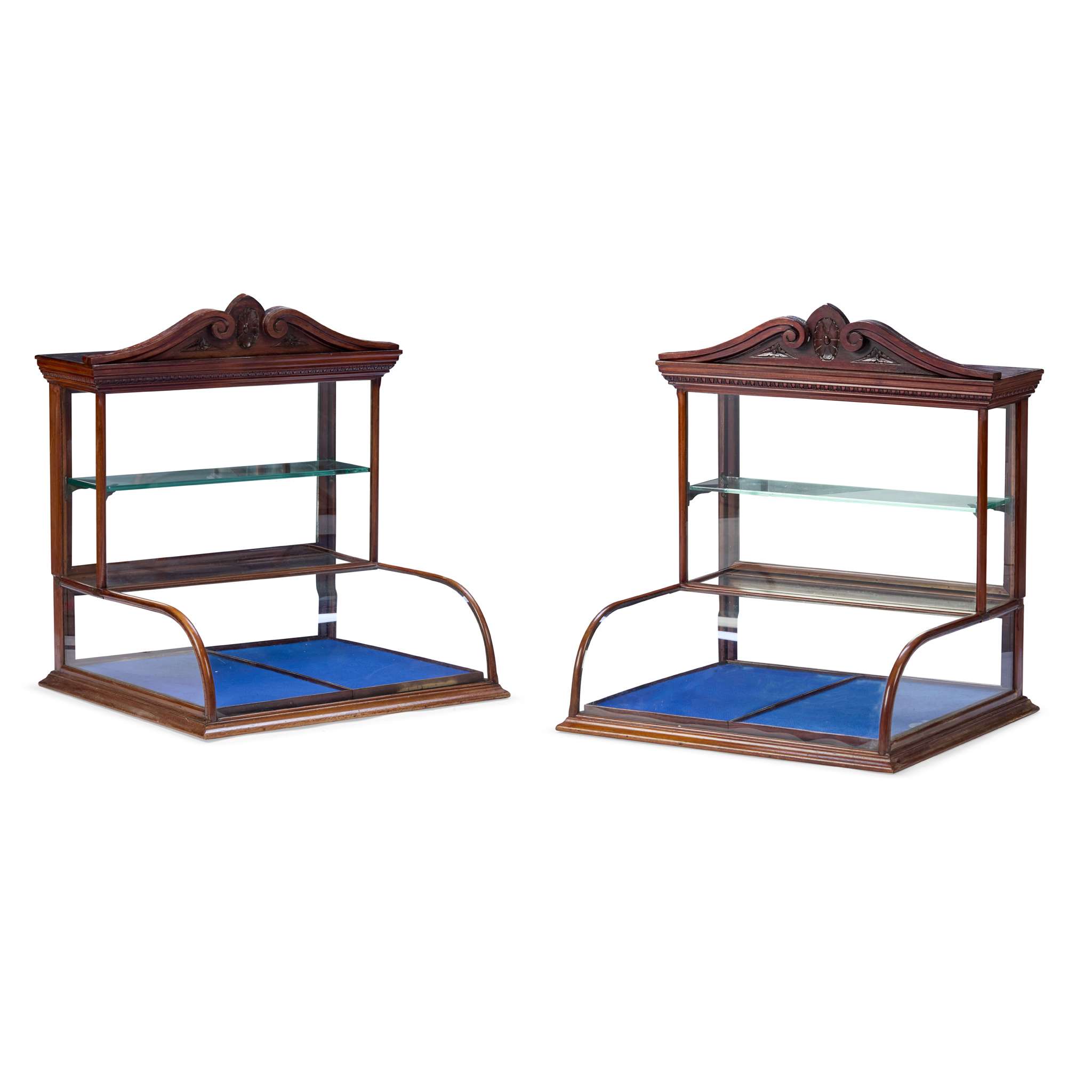 PAIR OF VICTORIAN MAHOGANY COUNTERTOP DISPLAY CASES LATE 19TH CENTURY ...