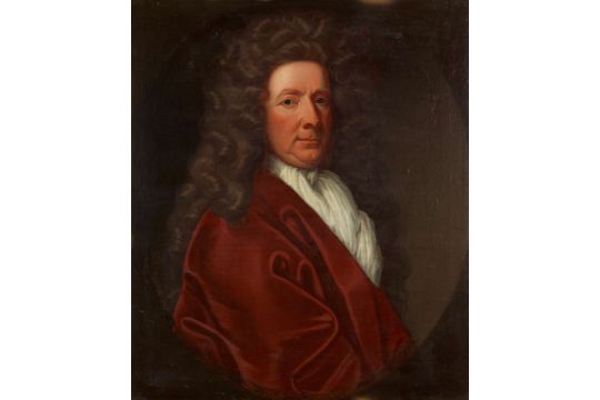 ATTRIBUTED TO JOHN SCOUGALL HALF LENGTH PORTRAIT OF ROBERT STEWART OF ...
