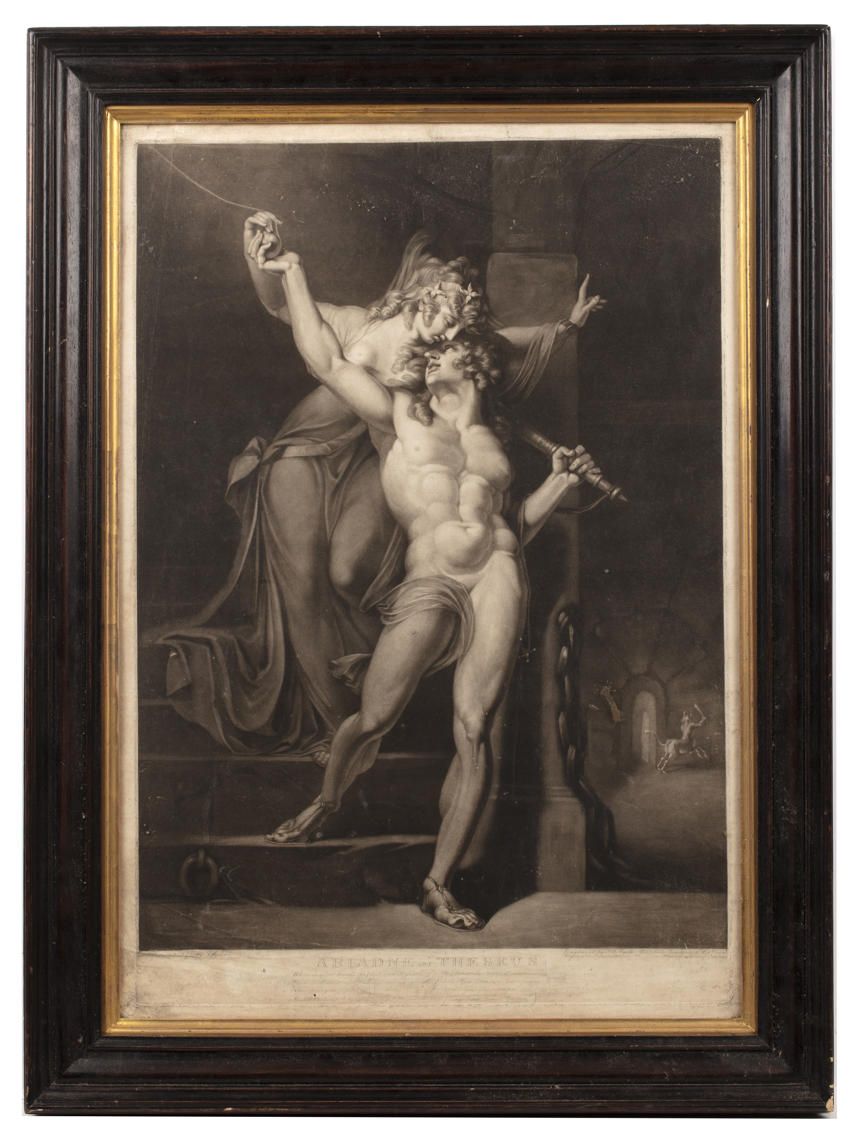 After Johann Heinrich Fussli (1741-1825) Ariadne and Theseus, Mezzotint ...