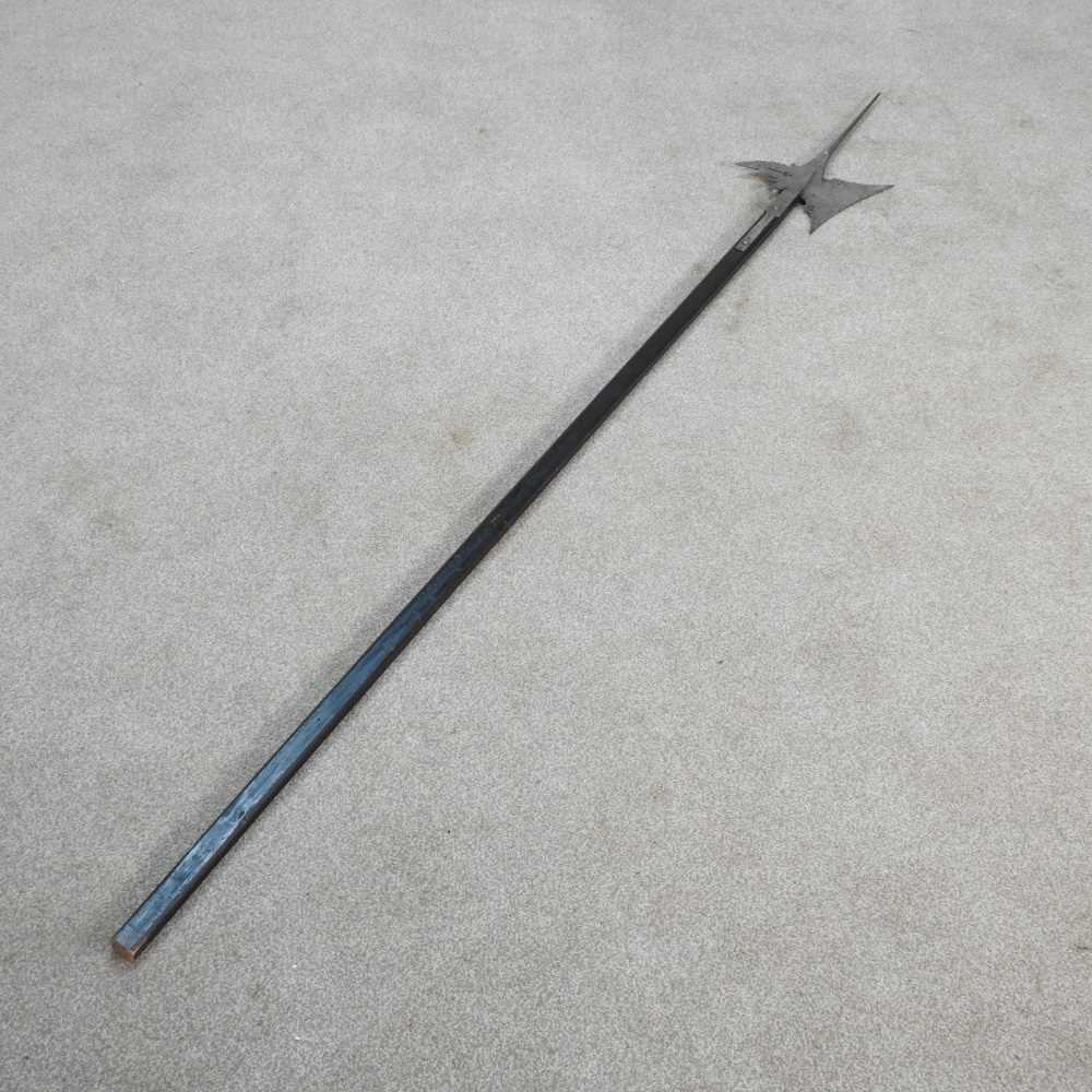 A 19th century continental halberd, with a typical crescent shaped ...