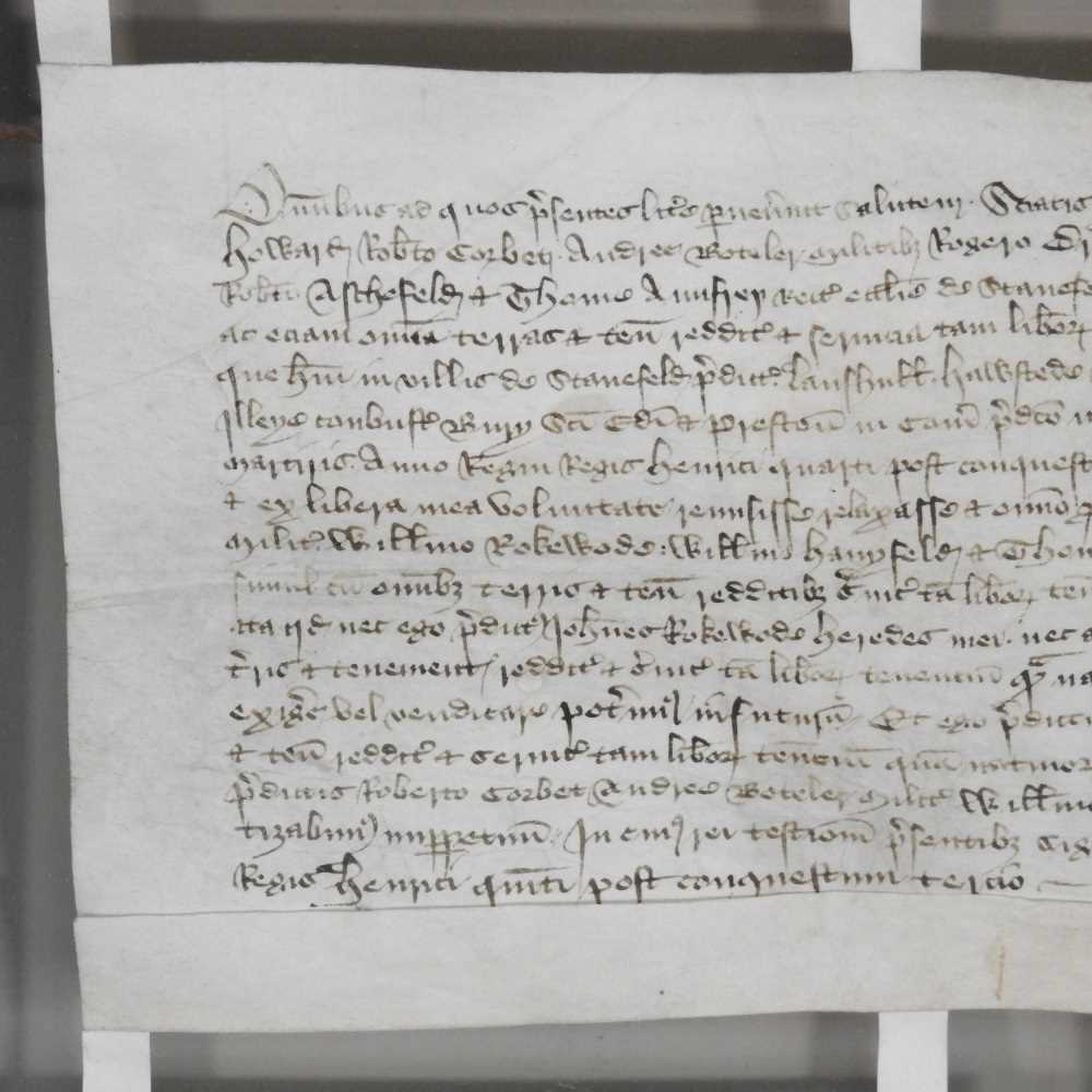 A sealed indenture, on parchment, possibly relating to Robert Rokewood ...