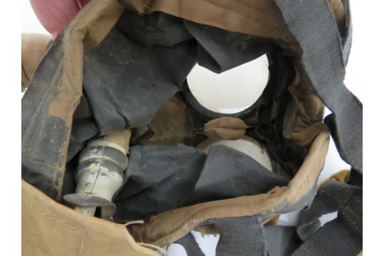 WW1 Dated British Respirator waterproof, khaki linen face masks with ...