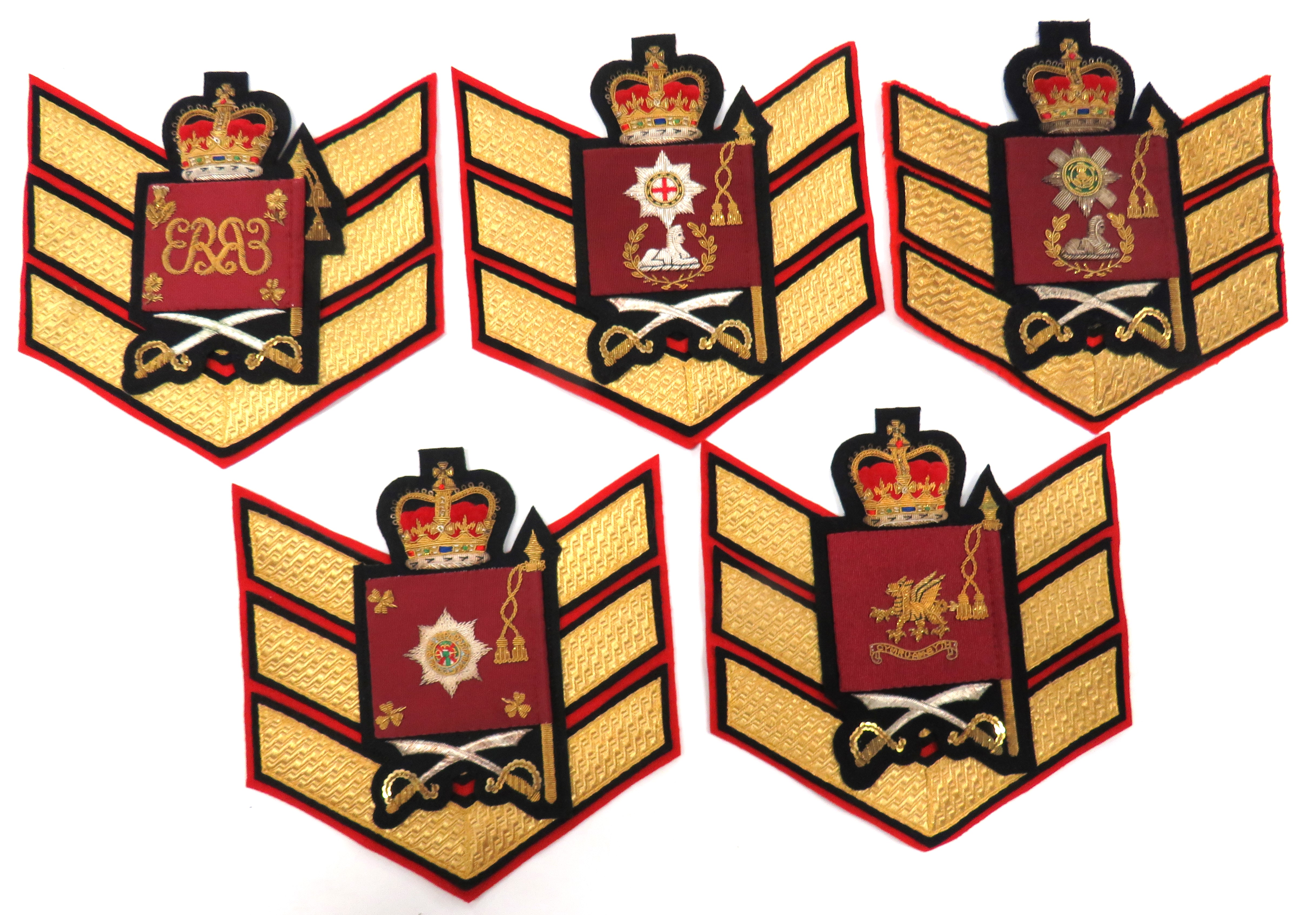 5 Brigade of Guards Colour Sergeants Rank Badges Fine EIIR examples for ...