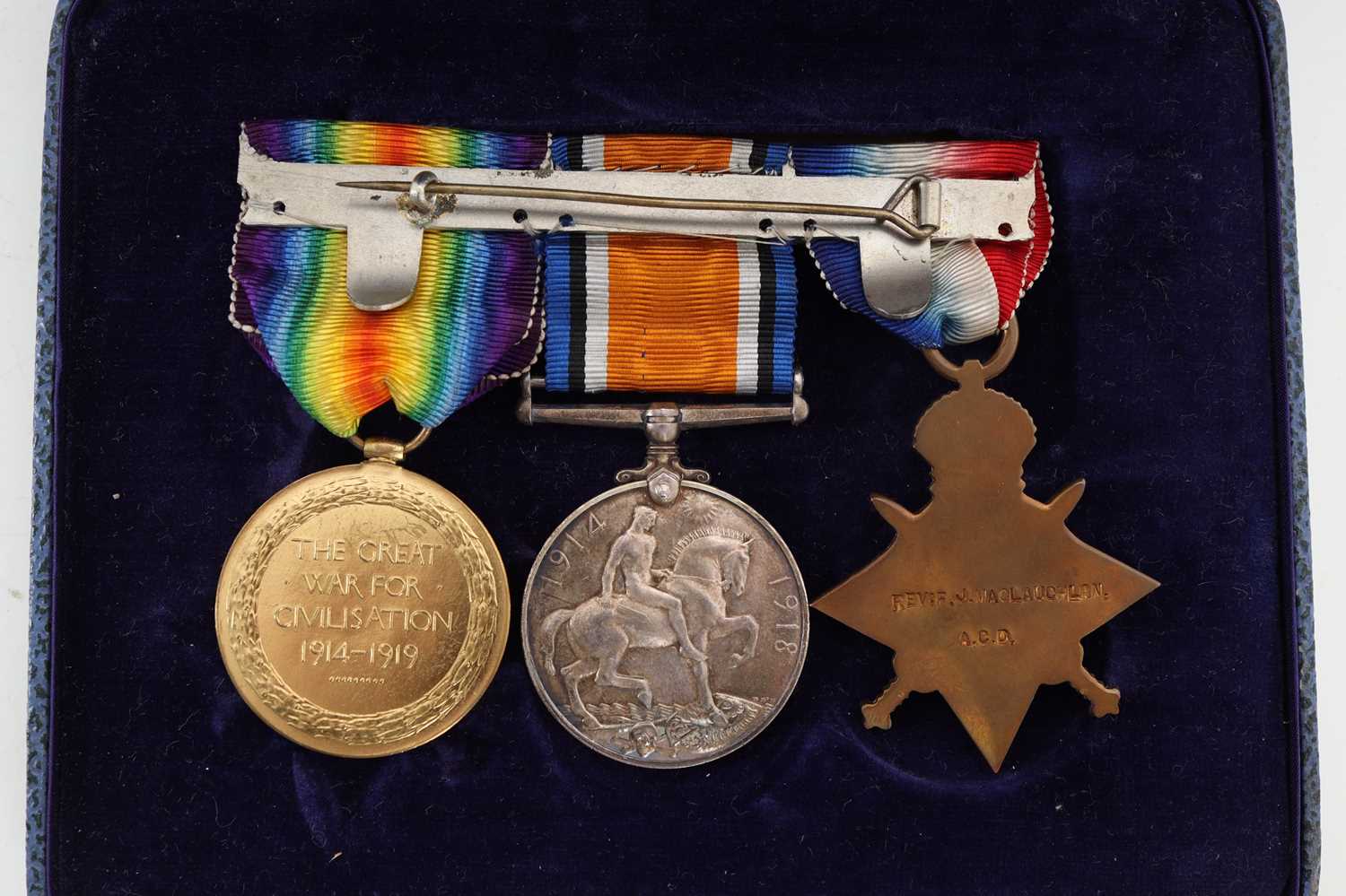 WWI MEDAL GROUP, AWARDED TO REV. F. J. MACLAUGHLAN, A.C.D. including ...