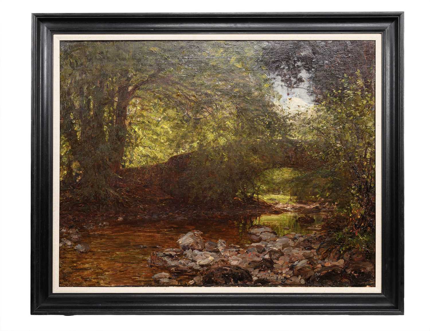 ALEXANDER BROWNLIE DOCHARTY (SCOTTISH 1862 - 1940), RIVER IN SUMMER oil ...