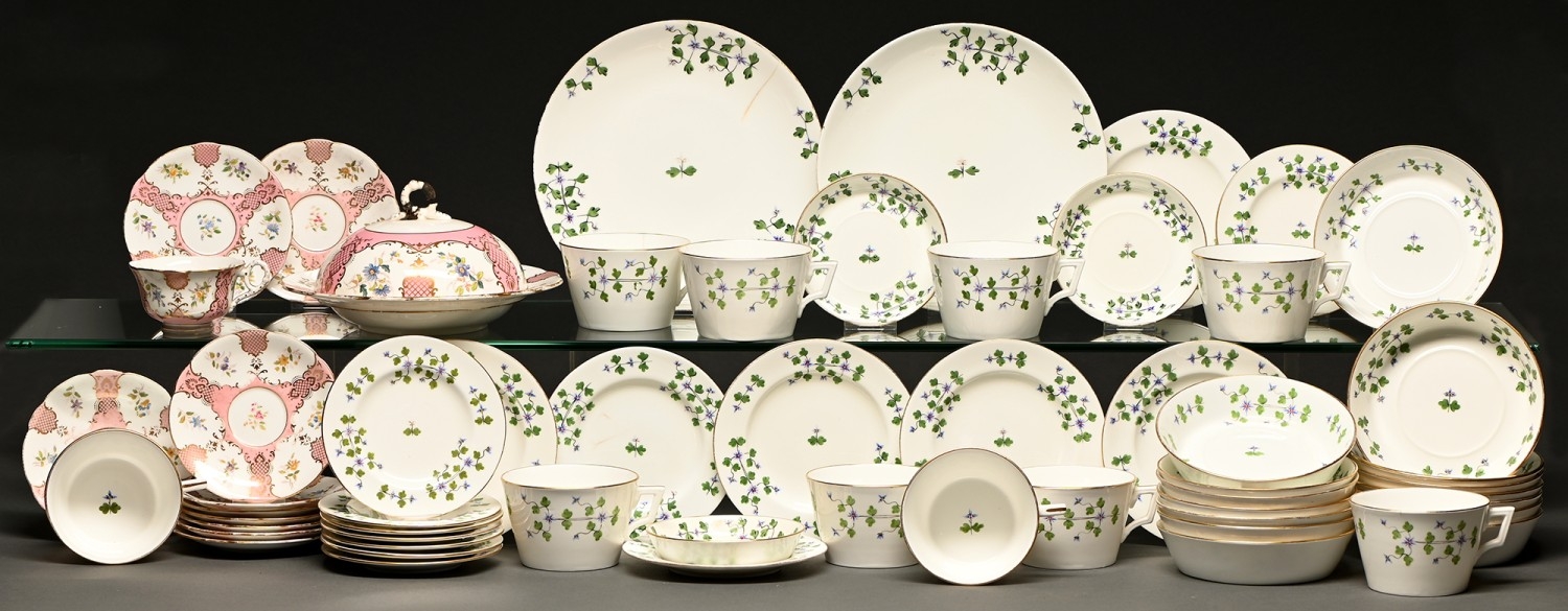 A Mintons bone china breakfast set, early 20th c, decorated with French ...