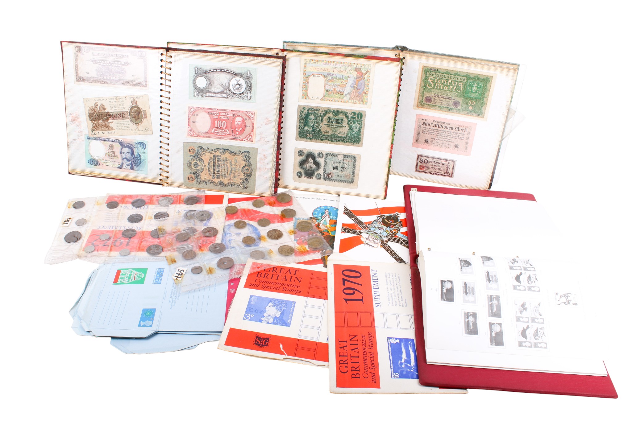 A large collection of assorted 20th century world banknotes in three ...
