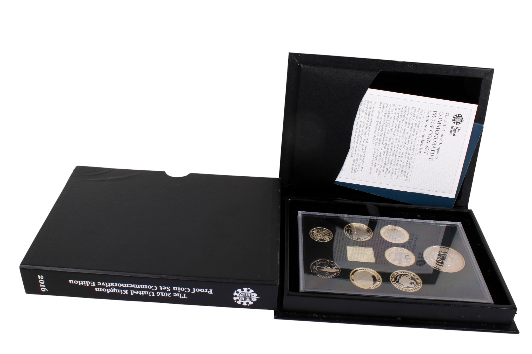 A 2016 UK Commemorative proof coin set. Consisting of eight base metal ...