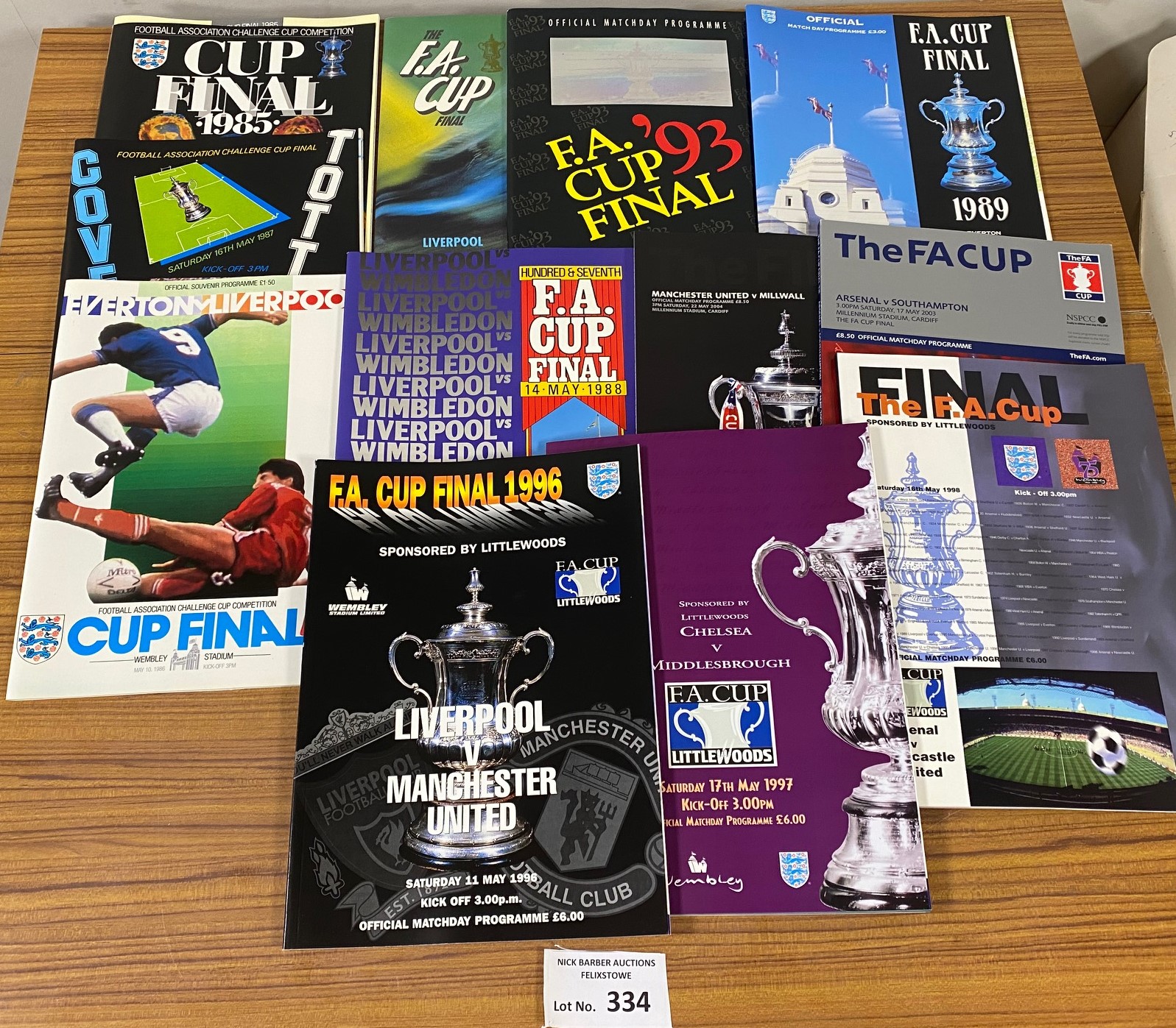Football : FA Cup Final programmes 1985-2009 includes replays, superb ...
