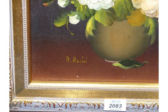 A framed Oil on canvas depicting a baroque floral still life ...