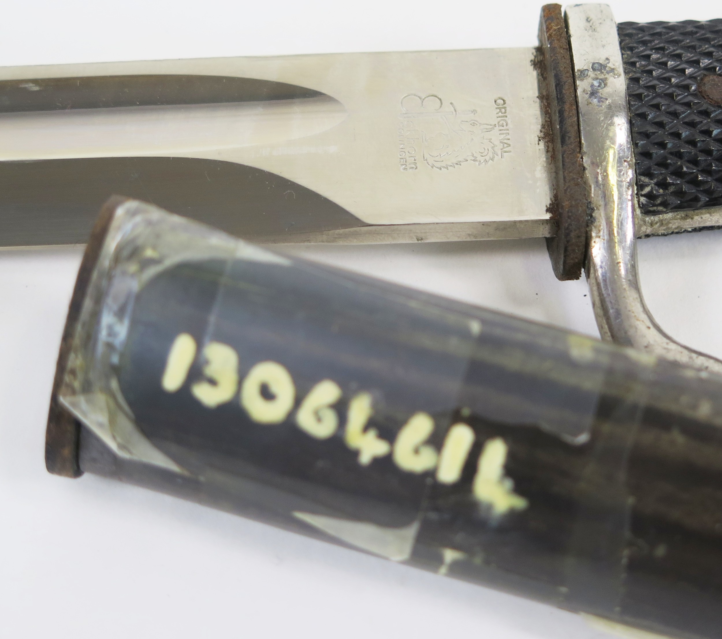 A German World War II Mauser bayonet, with 24.5 fullered blade by ...