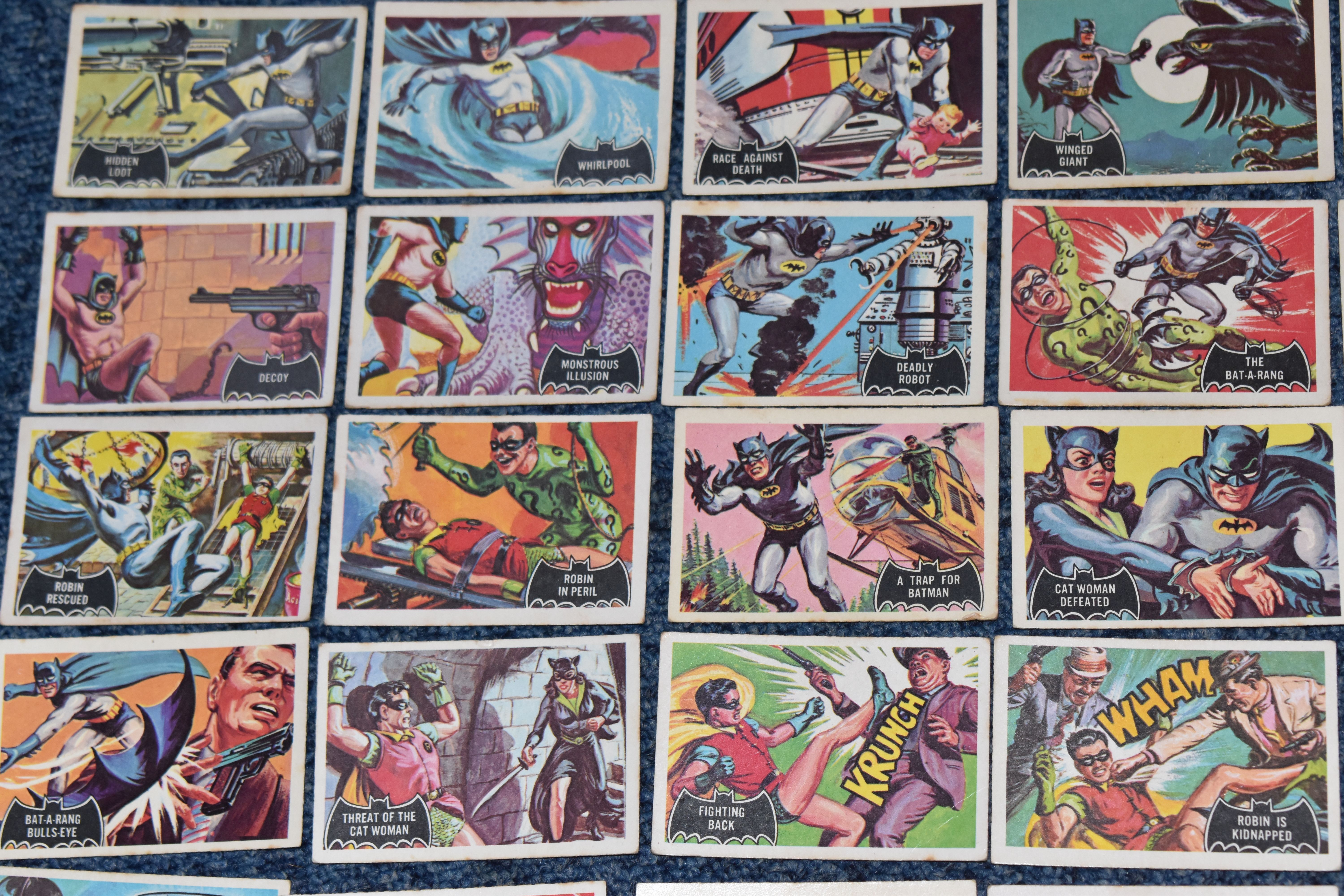 1966 BATMAN BLACK BAT TRADING CARDS 55/55 one of the first Batman sets ...