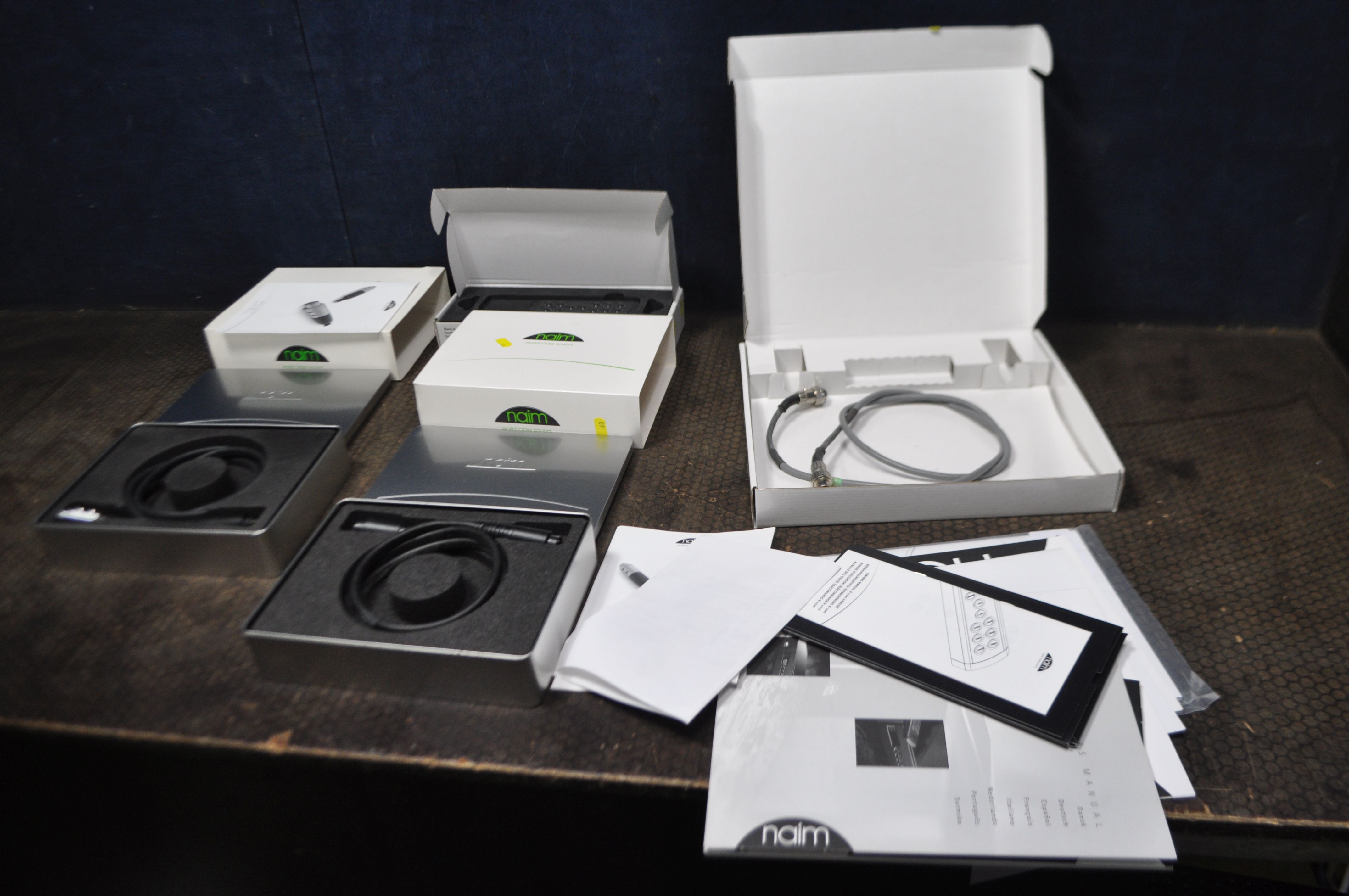 A COLLECTION OF NAIM AUDIO CABLES AND ACCESSORIES including Hi-line 5 ...
