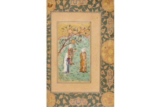 A Timurid painting of a lady and attendants, Herat, Timurid Iran, circa ...