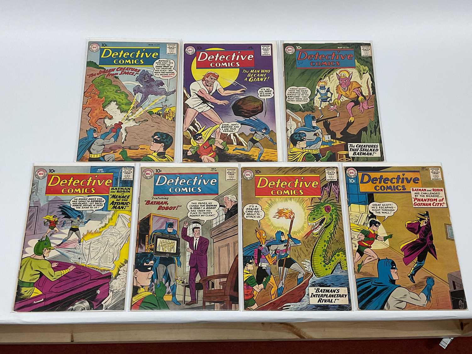 Seven DC Silver Age Detective Comics. Comprising of issues #277, #278 ...