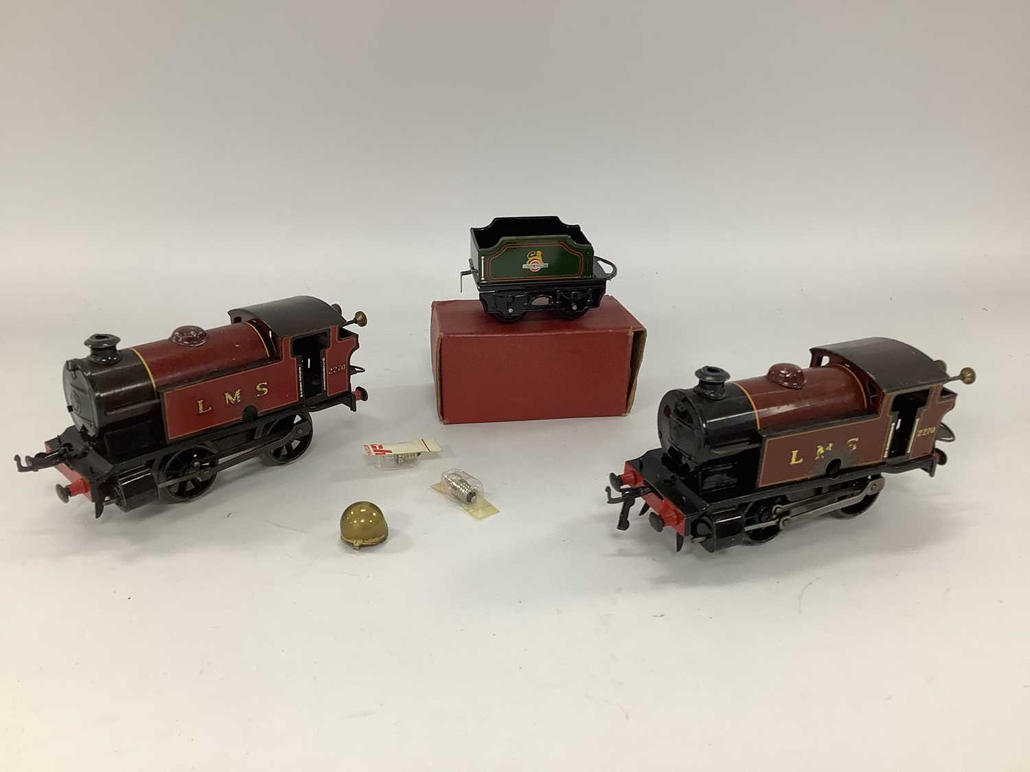 Two Post-War Hornby 'O' Gauge 'LMS' 0-4-0 Locomotives, clockwork ...