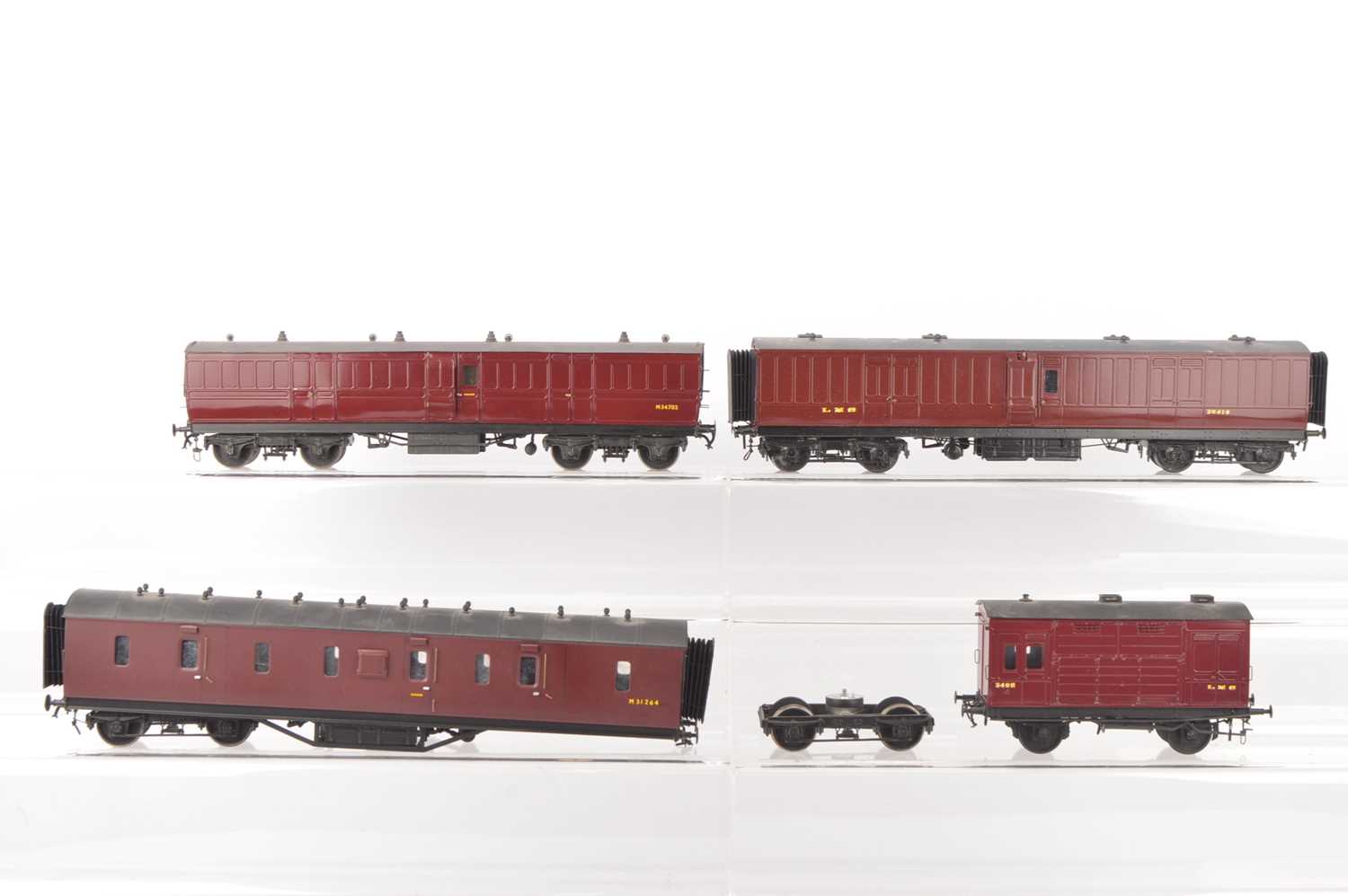Kitbuilt 0 Gauge Finescale group of LMS and BR Maroon Rolling stock (4 ...