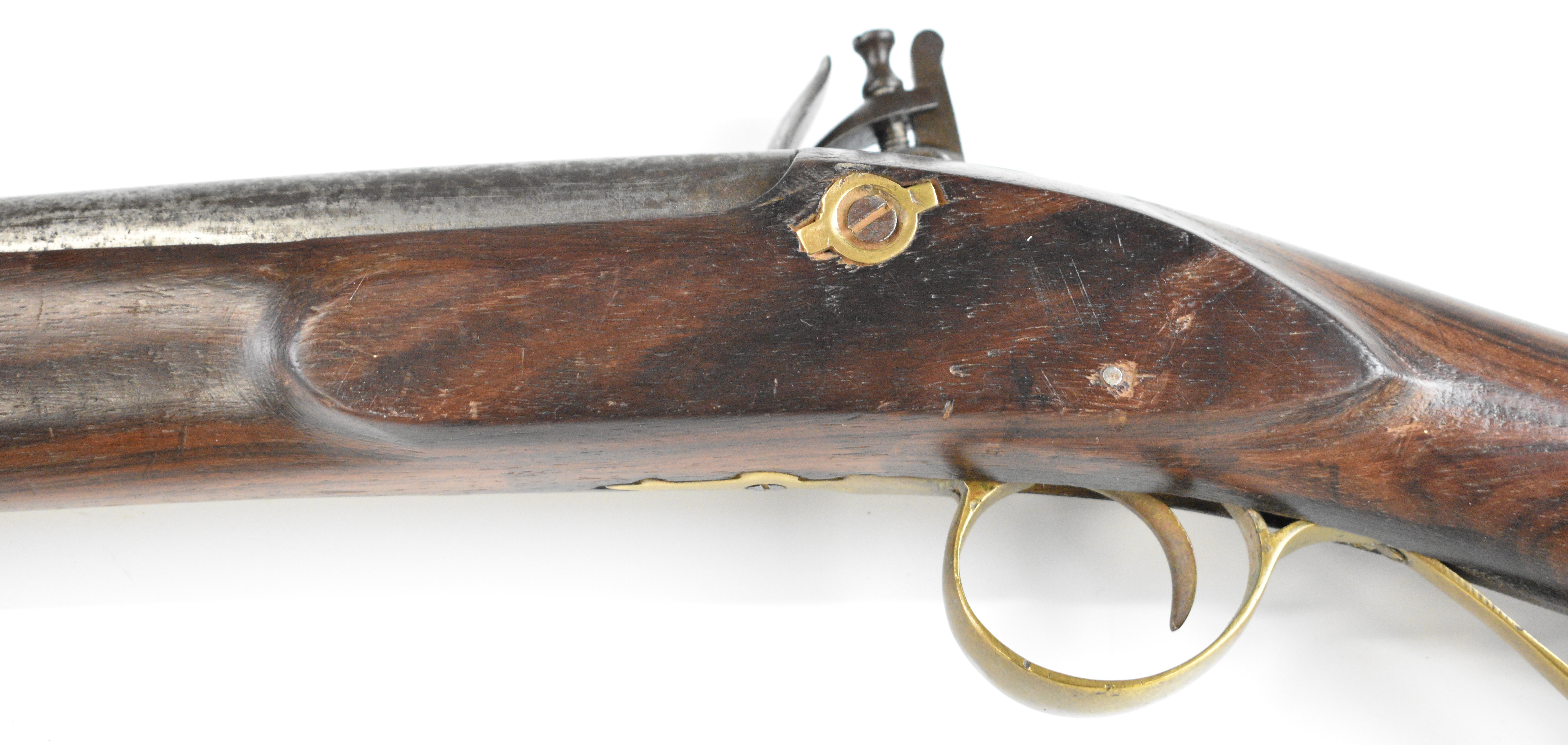 Enfield pattern flintlock musket with brass scrolling trigger guard ...