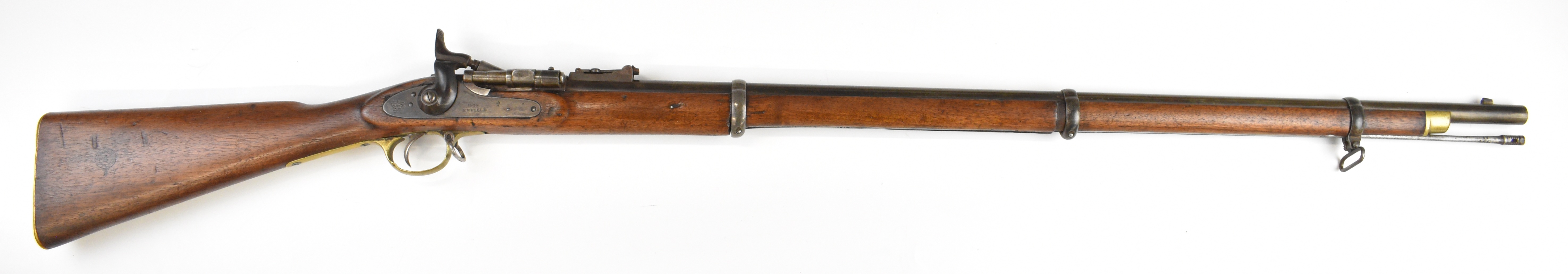 Enfield 3-band .577 hammer action Snider rifle with lock stamped '1858 ...