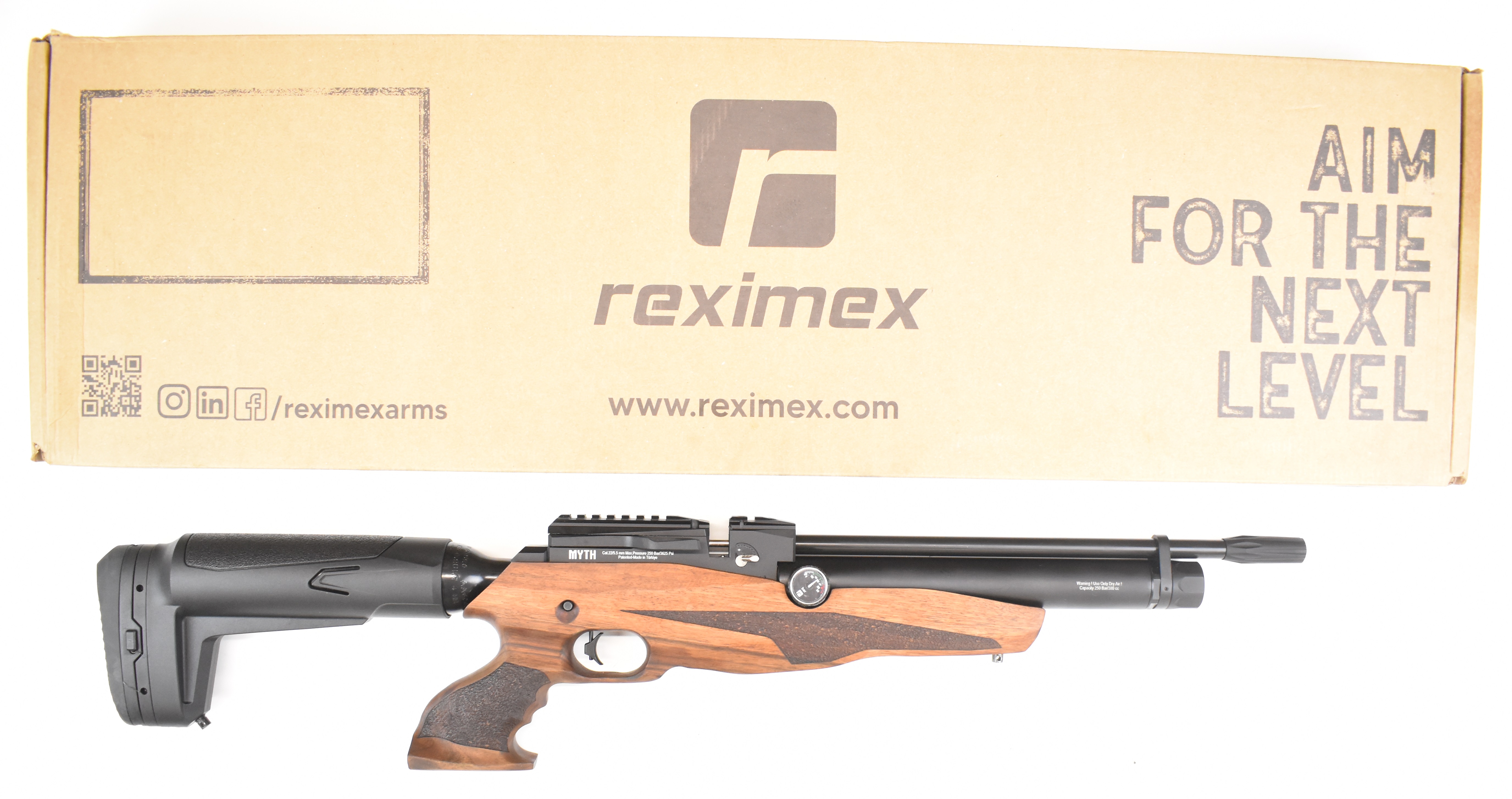 Reximex Myth .177 PCP air rifle with textured pistol grip and forend ...