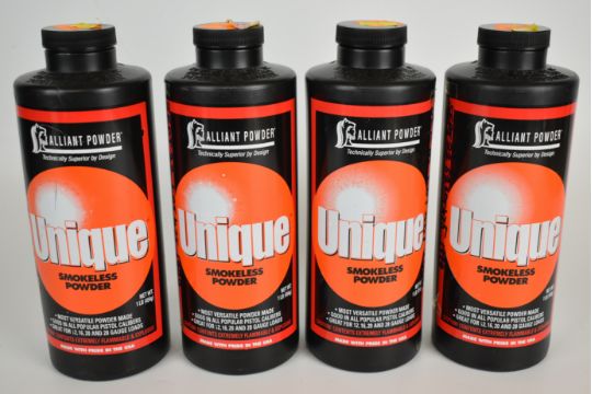 Seven tubs of shotgun or rifle cartridge re-loading powder comprising ...