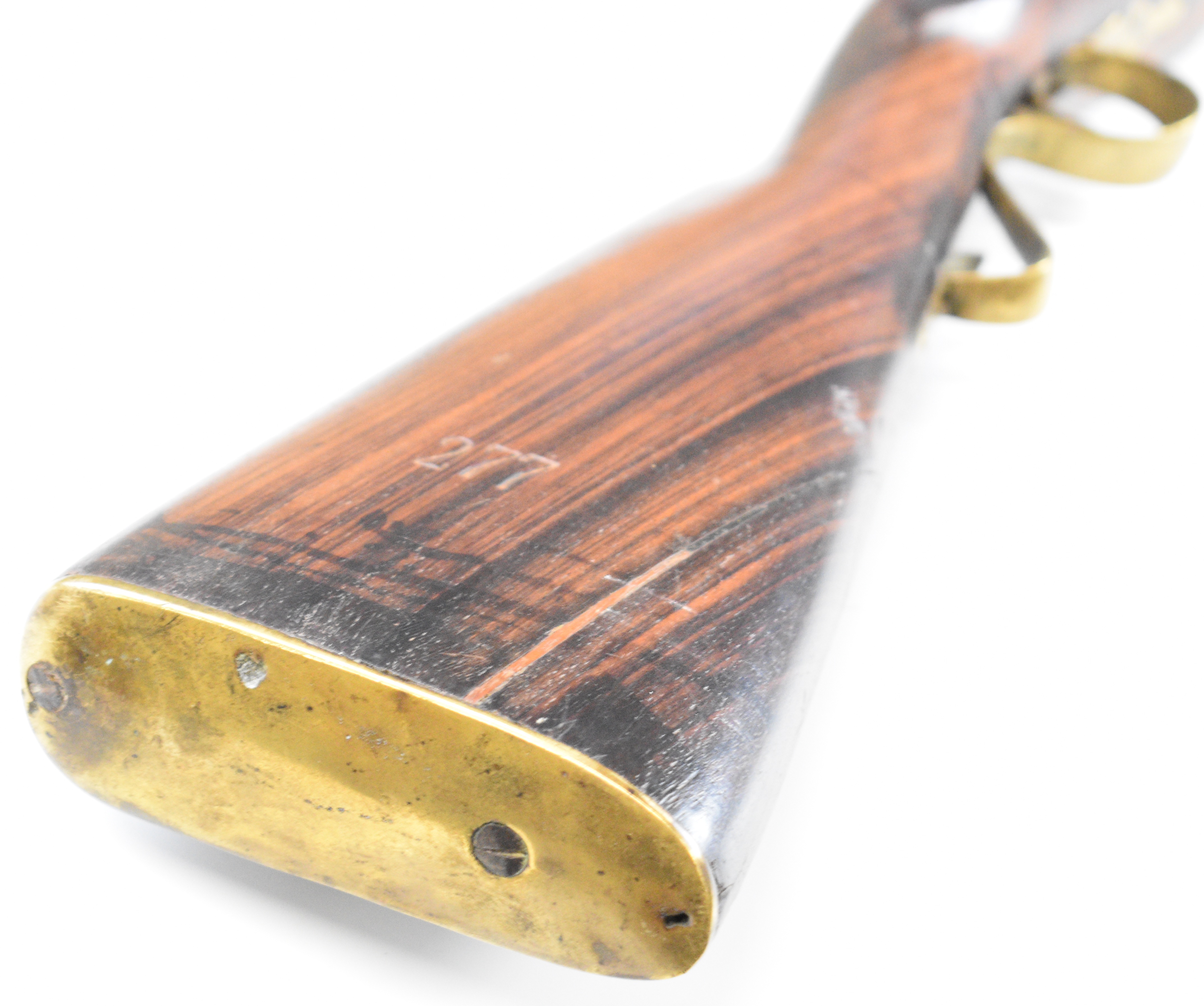 Enfield pattern flintlock musket with brass scrolling trigger guard ...