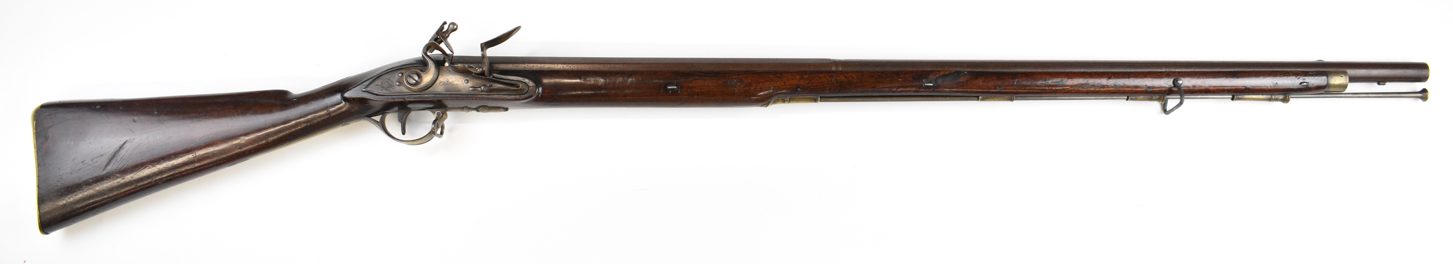 Galton 8 bore flintlock musket with named and engraved lock, engraved ...