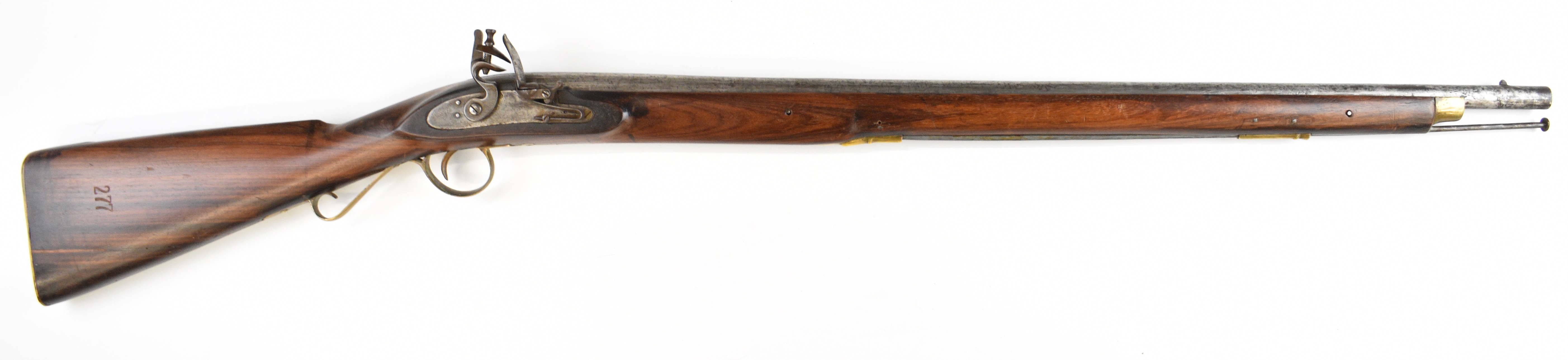 Enfield pattern flintlock musket with brass scrolling trigger guard ...