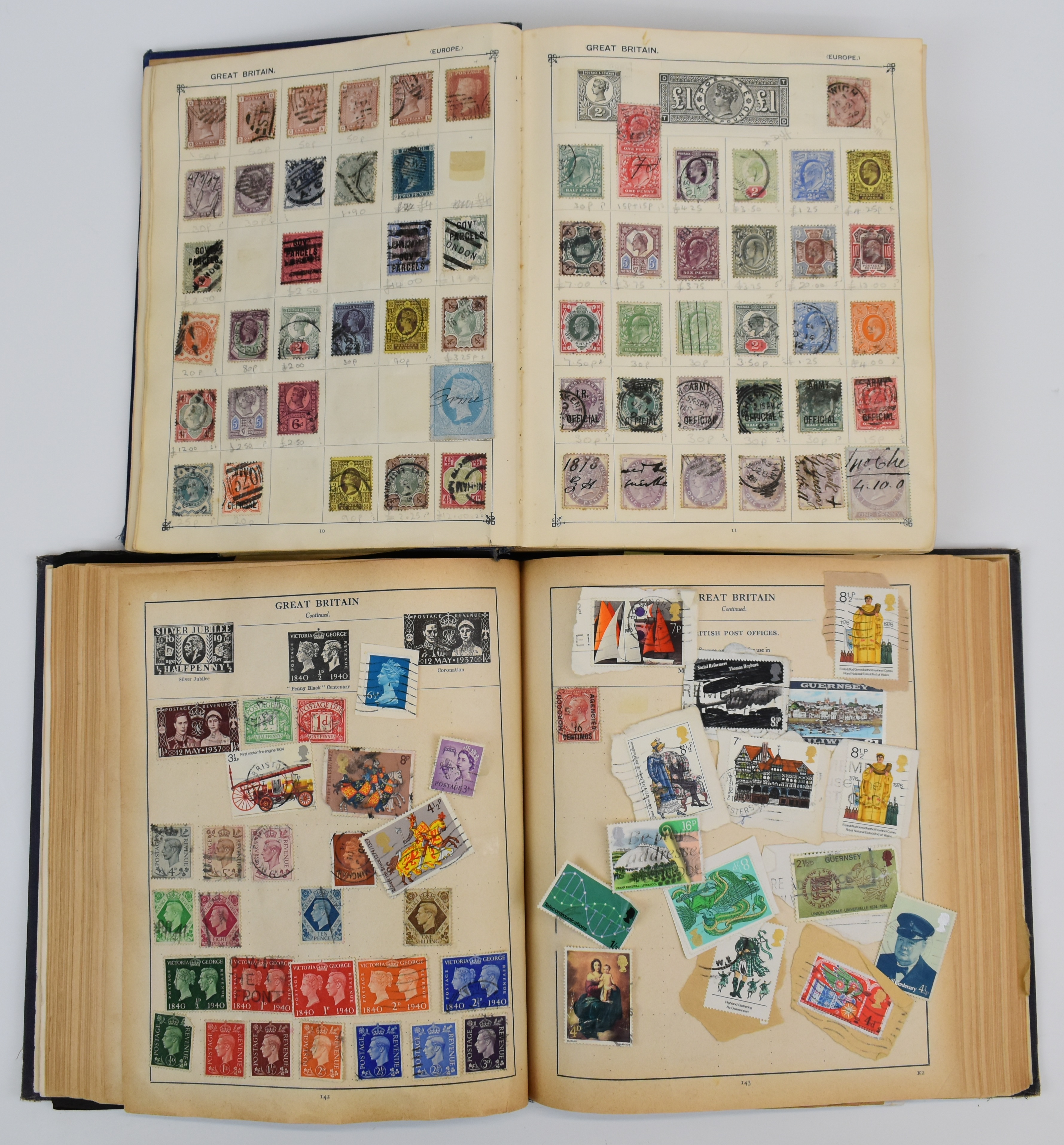 Two all world stamp albums comprising Strand album with all world ...