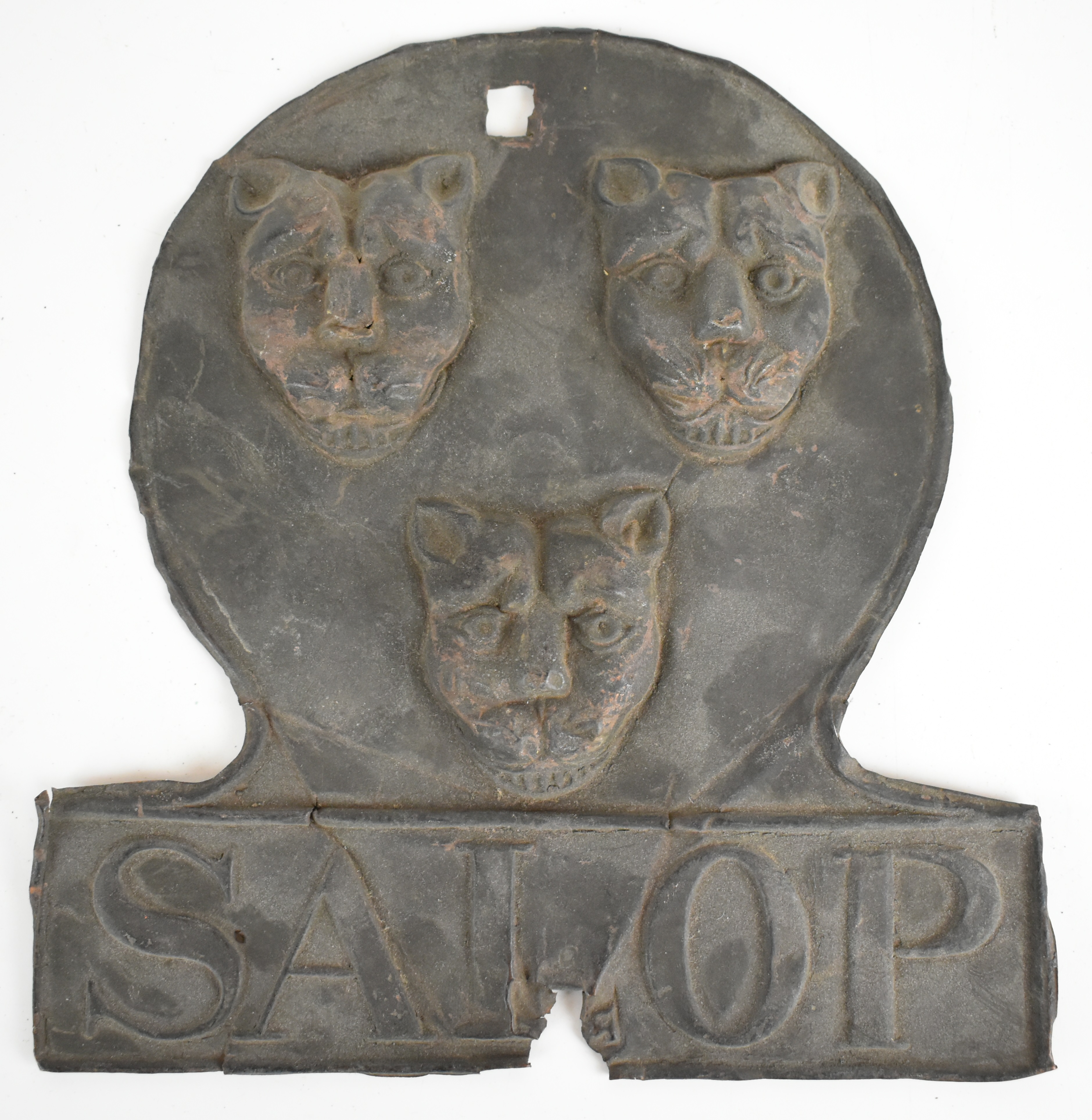 Two firemarks for The Salop Fire Office (Shropshire), tallest 19cm